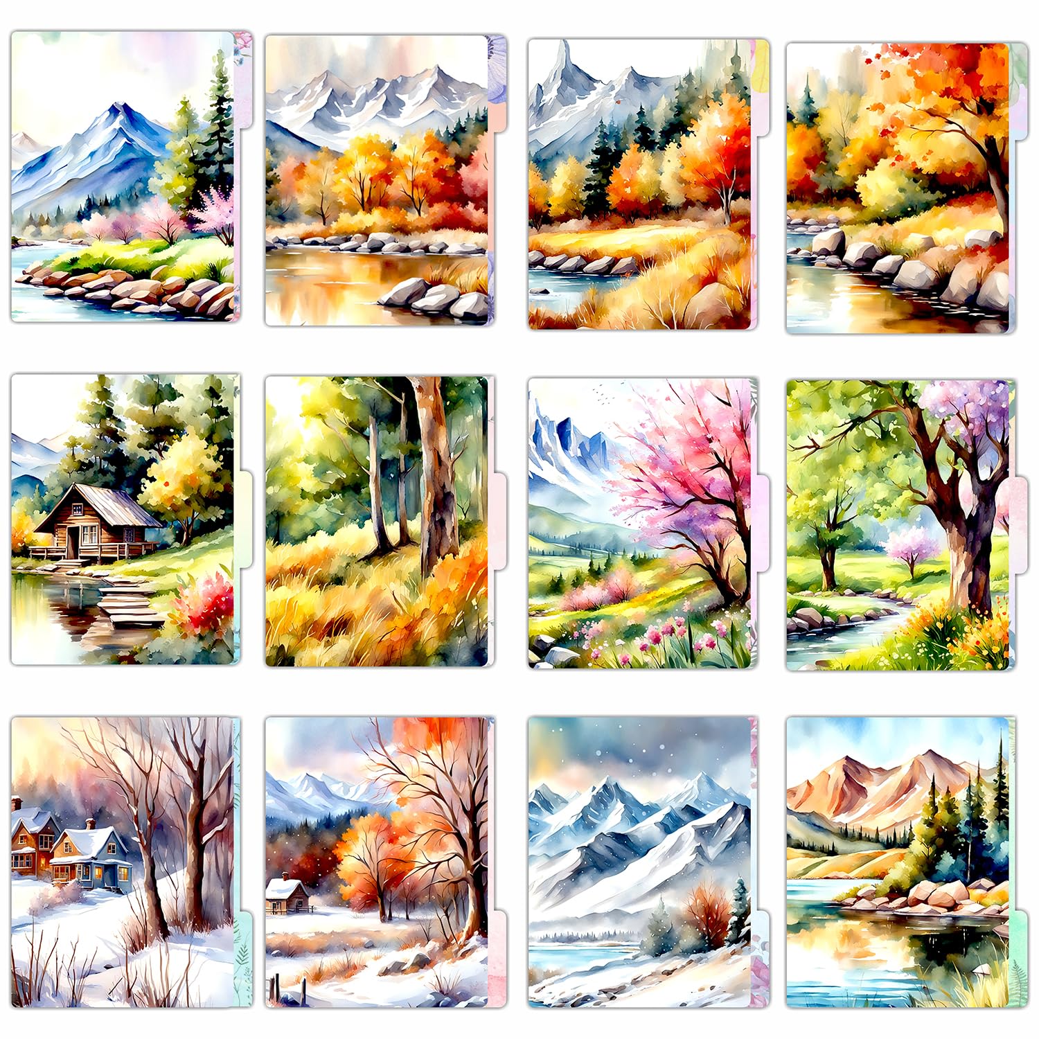 Amazon.com : PARTH IMPEX 12 Pack Decorative File Folders, 1/3 Cut Tab ...