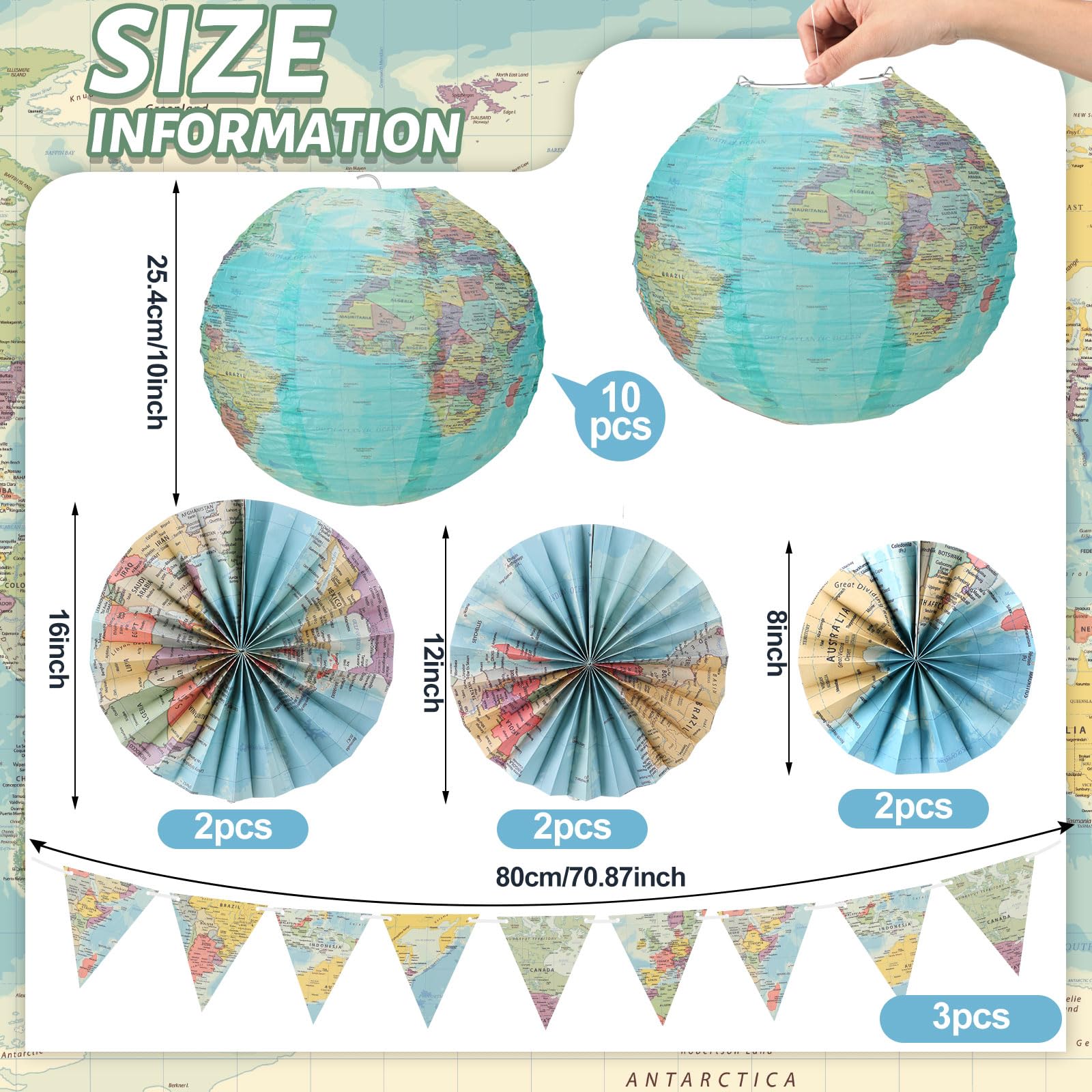 Snapklik.com : Tujoe 19 Pcs Map Classroom Decorations Travel Themed ...