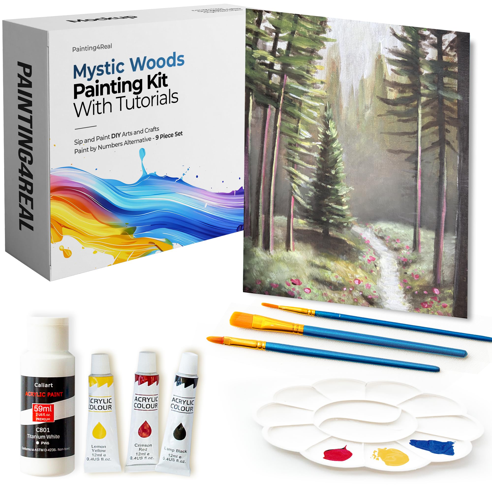 Amazon.com: Painting4Real DIY Painting Class Kit for Adults with Video ...