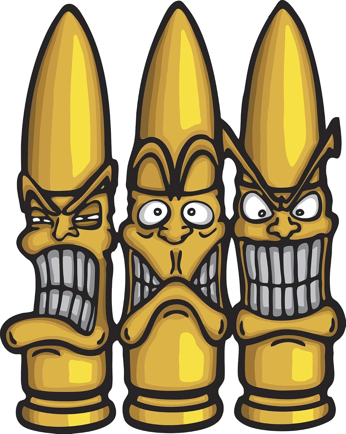 Amazon.com: EW Designs Silly Funny Golden Bullets Cartoon Vinyl Decal ...