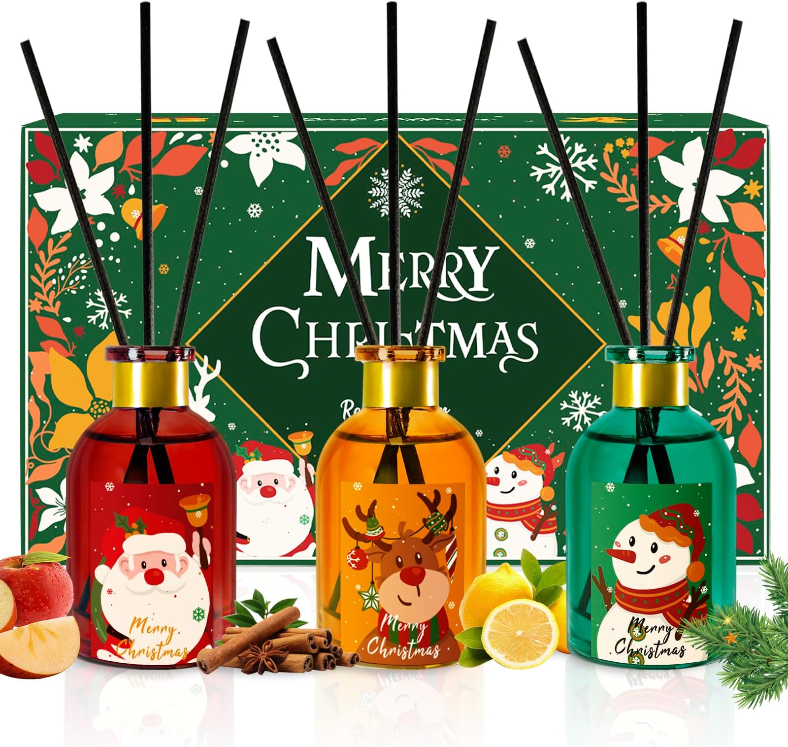 Amazon.com: Urban Naturals Christmas Night Reed Diffuser Set – Cinnamon ...