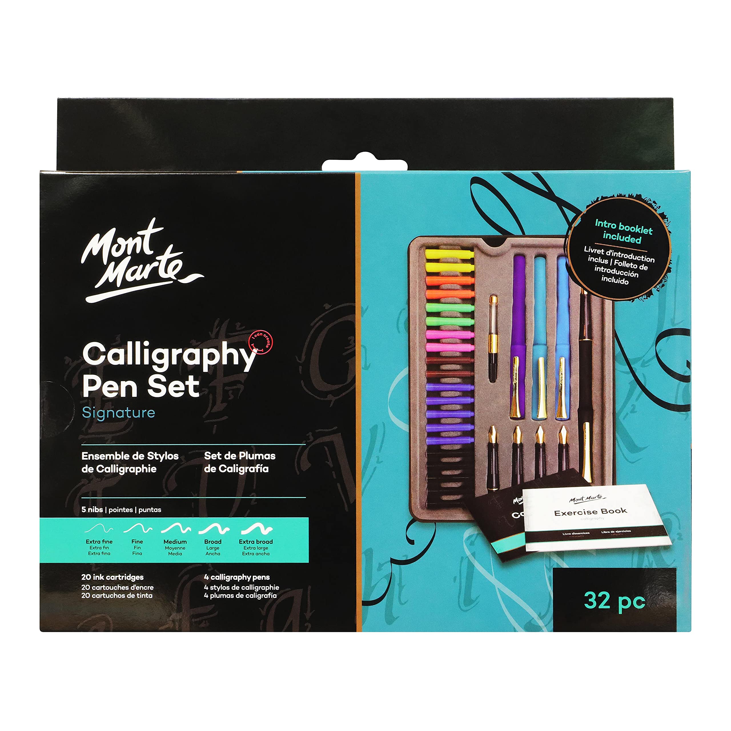 Mont Marte -Calligraphy Pen Set-32Pcs Box|Multicolor : Amazon.in ...