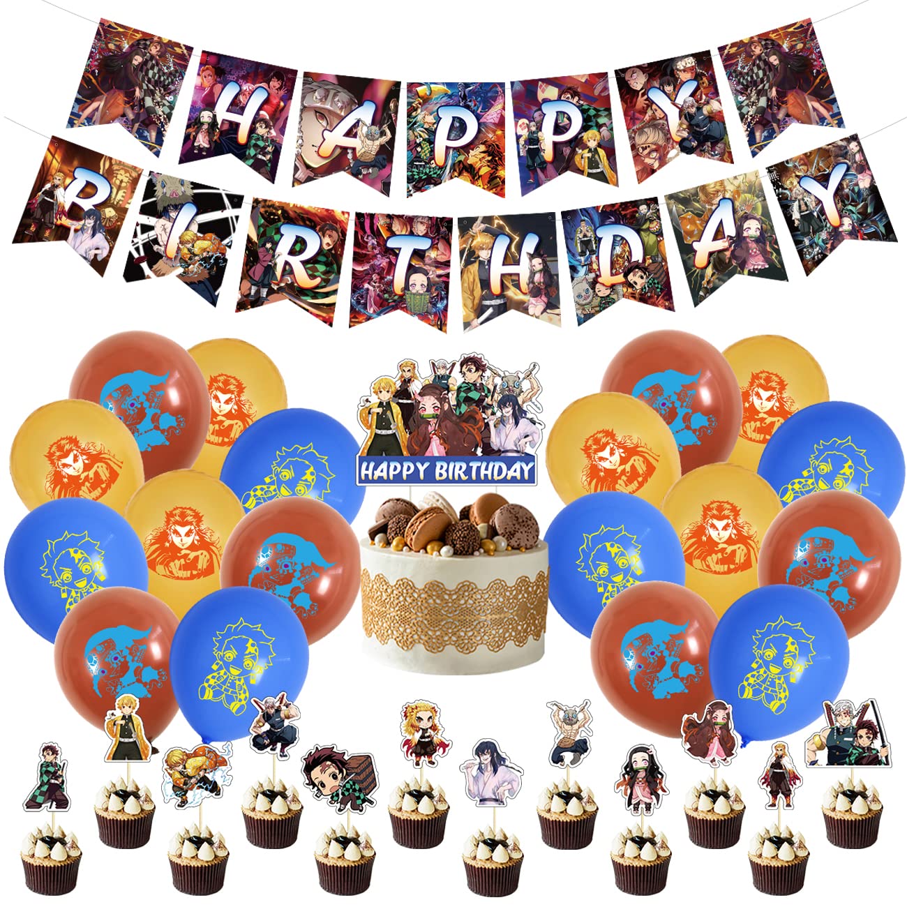 Buy Demon Slayer Decoration Simyron Birthday Decoration Set Demon ...