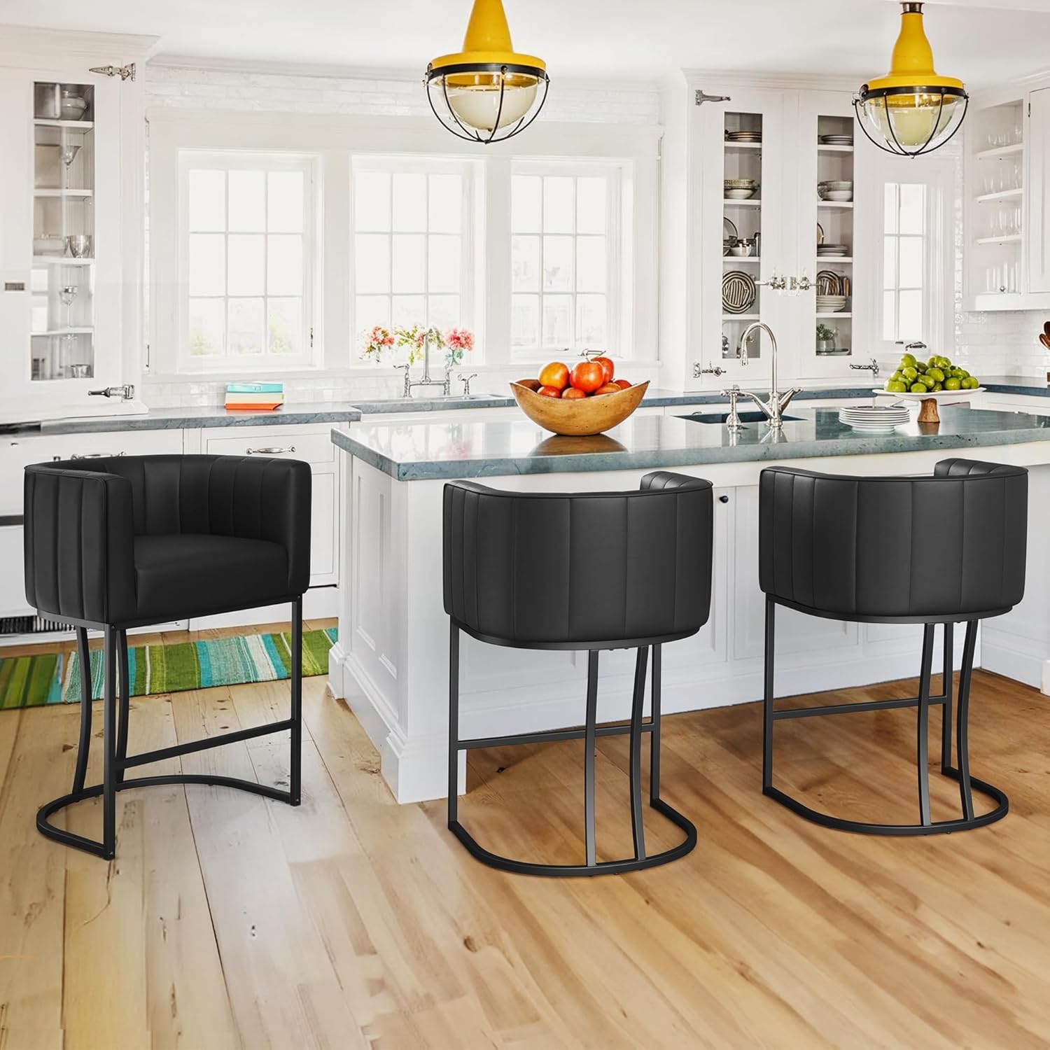 Amazon.com: LUE BONA 26.4" H Counter Height Bar Stools Set of 3 ...