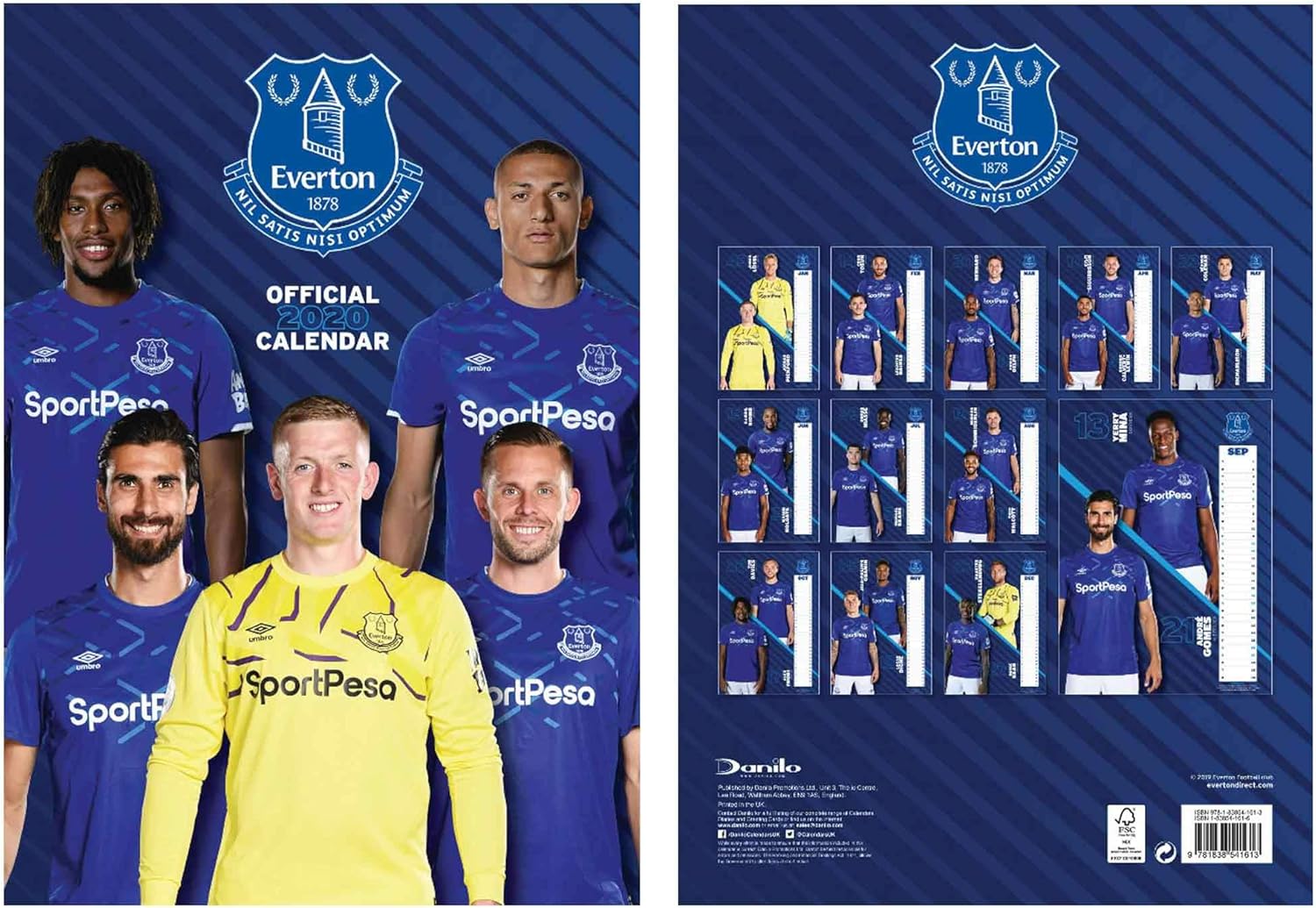 Everton New FC 2020 Football Calendar (A3) 420mm x 297mm - BigaMart