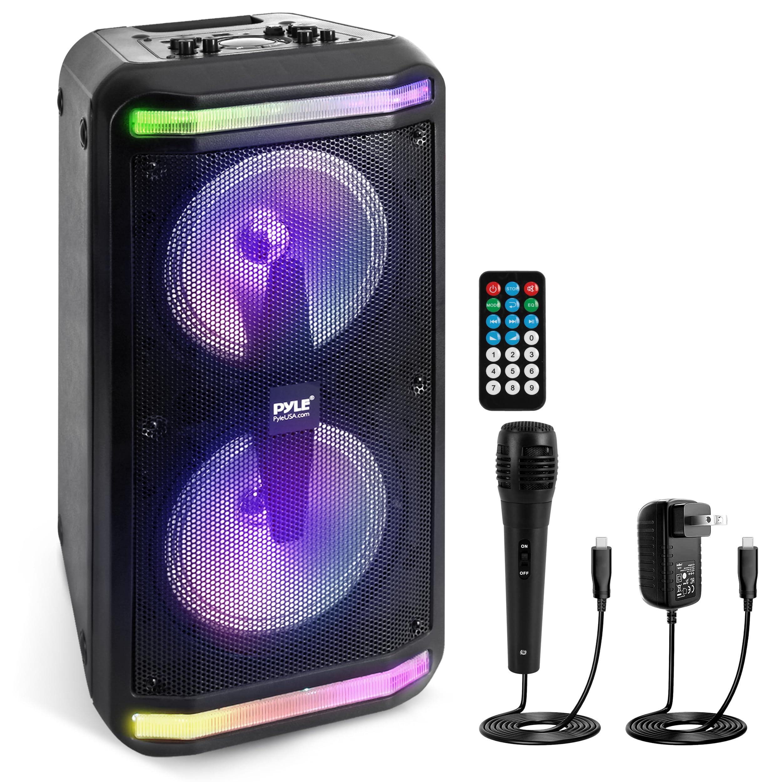 Pyle, PA System, Powered Speakers, 500W Rechargeable Bluetooth Speaker ...