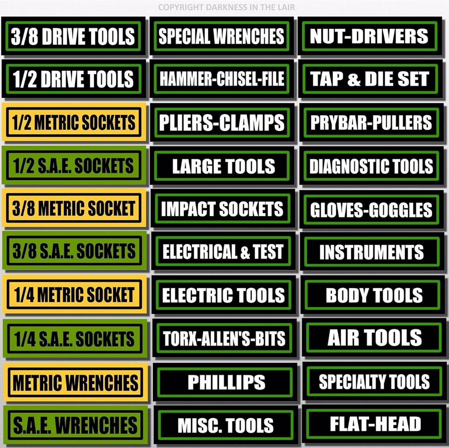 Amazon.com: Toolbox Labels Sticker Decals for Drawers and All Tool Box ...