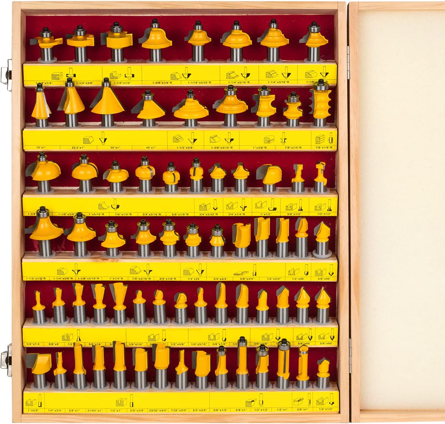 VEVOR Router Bits Set, 15 Pieces, Carbide Router Bit Kit with 1/4 Inch ...