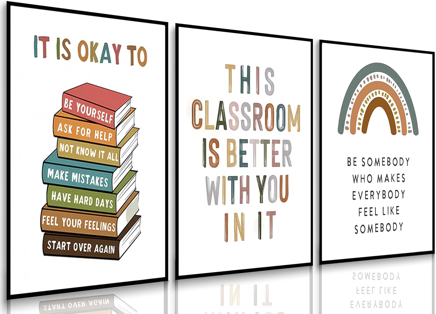 Amazon.com: Dawaqwe 3pcs Motivational Classroom wall art kindergarten ...