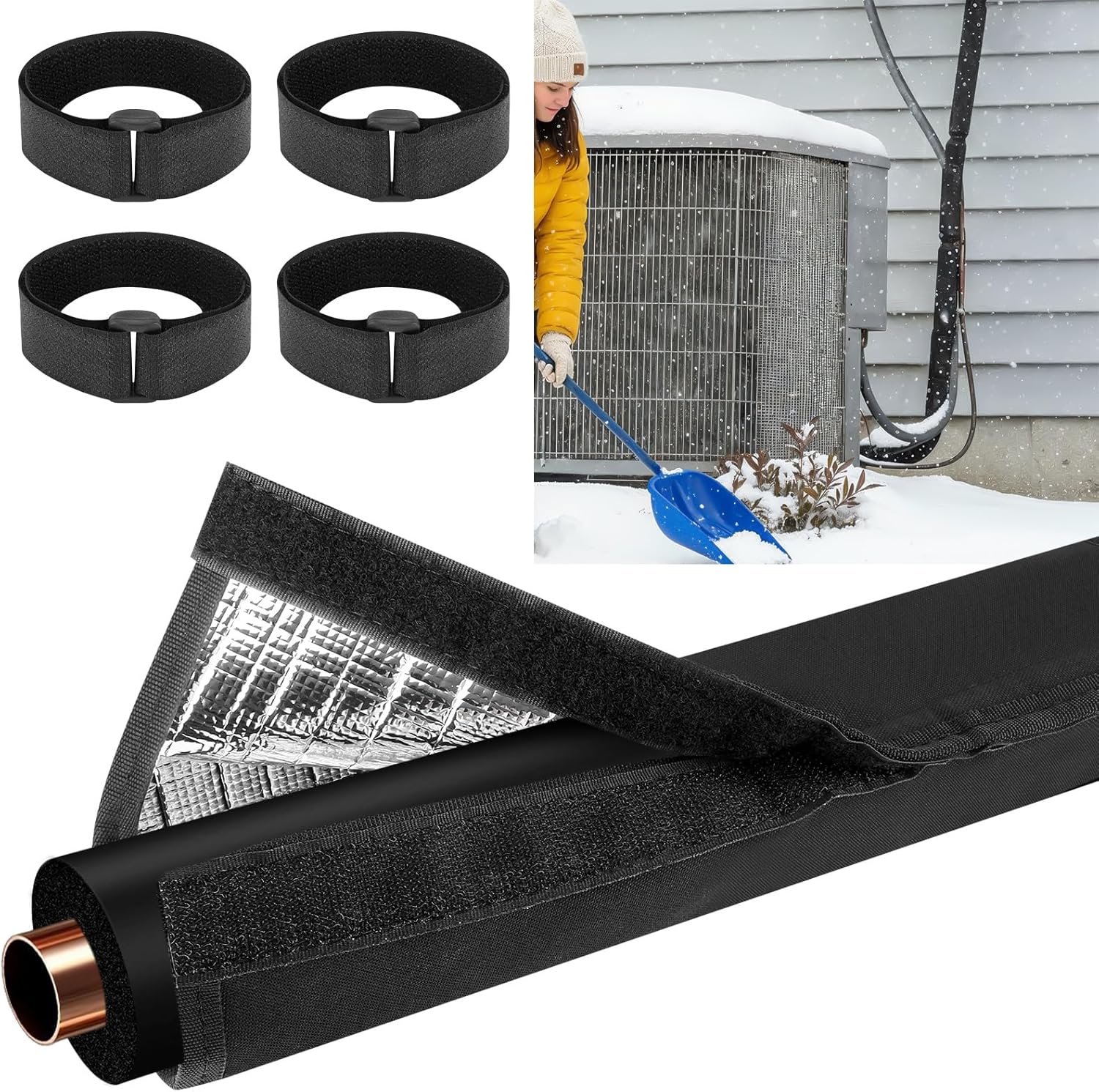 Verdanzia AC Pipe Insulation Outdoor, 72x10.2 in HAVC Copper Pipe ...