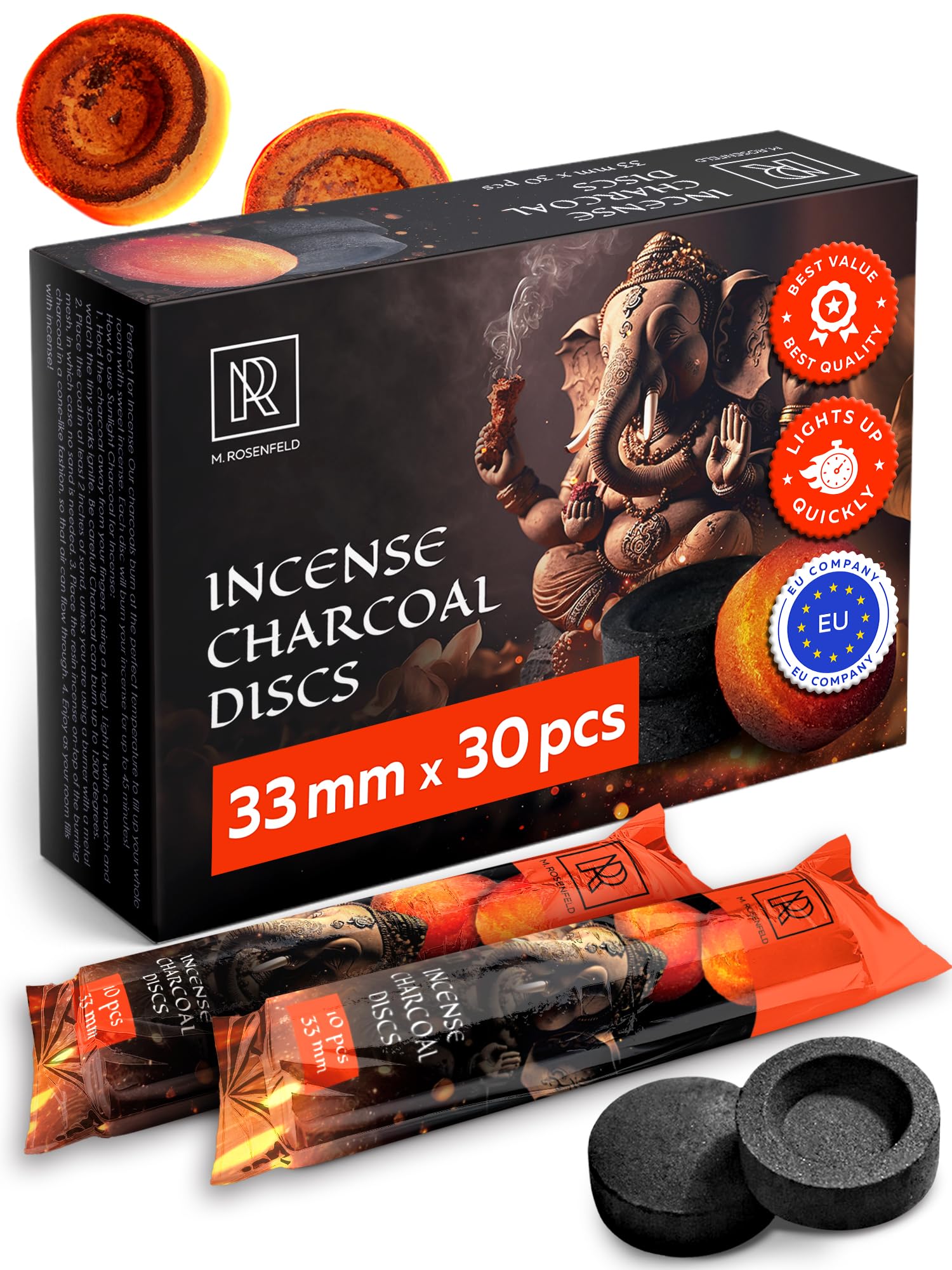 Amazon.com: Charcoal Discs to Burn Incense - 30 pcs Charcoal for ...