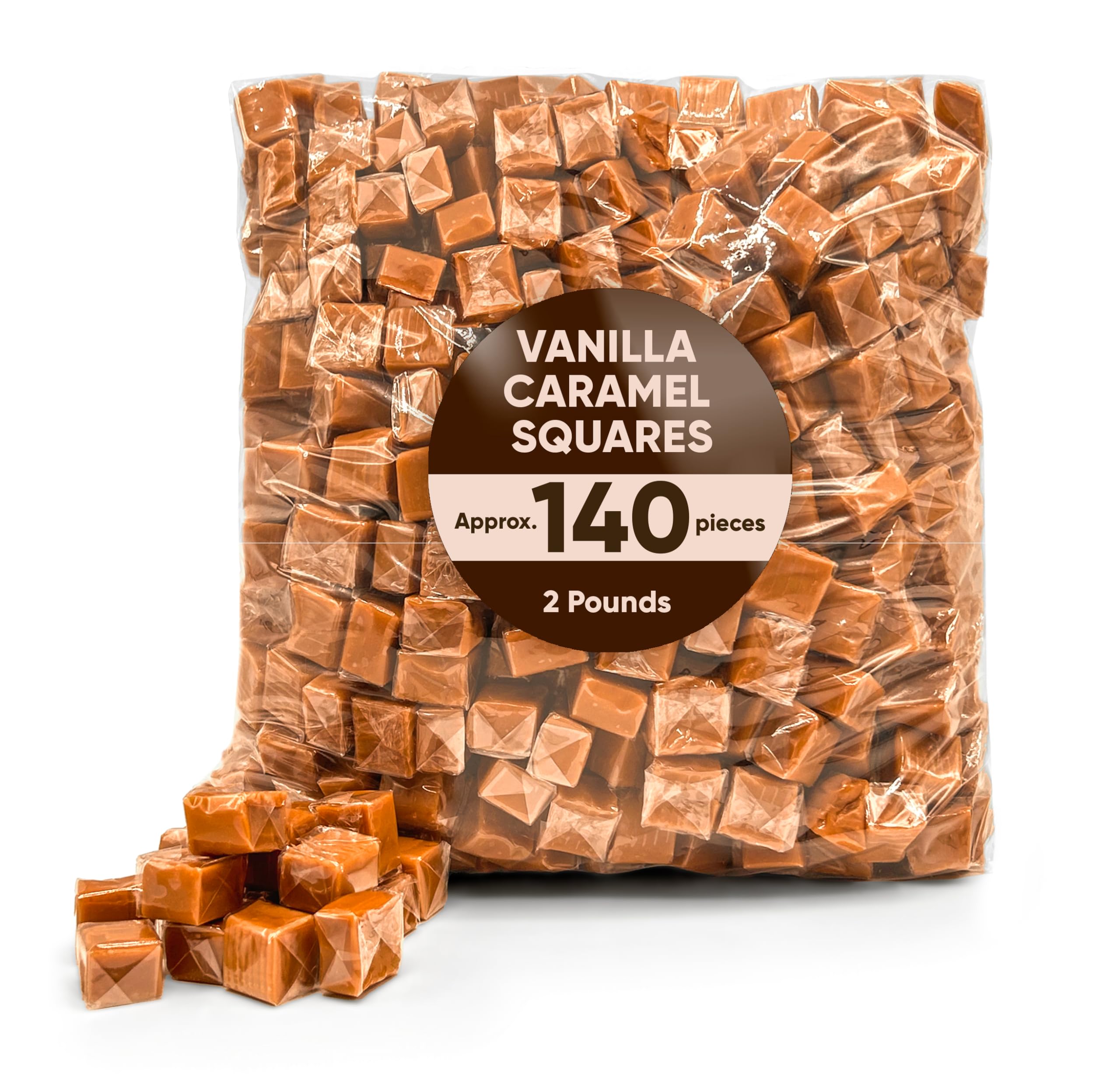 Amazon.com : Vanilla Caramel Squares Individually Wrapped Candy - 2 ...