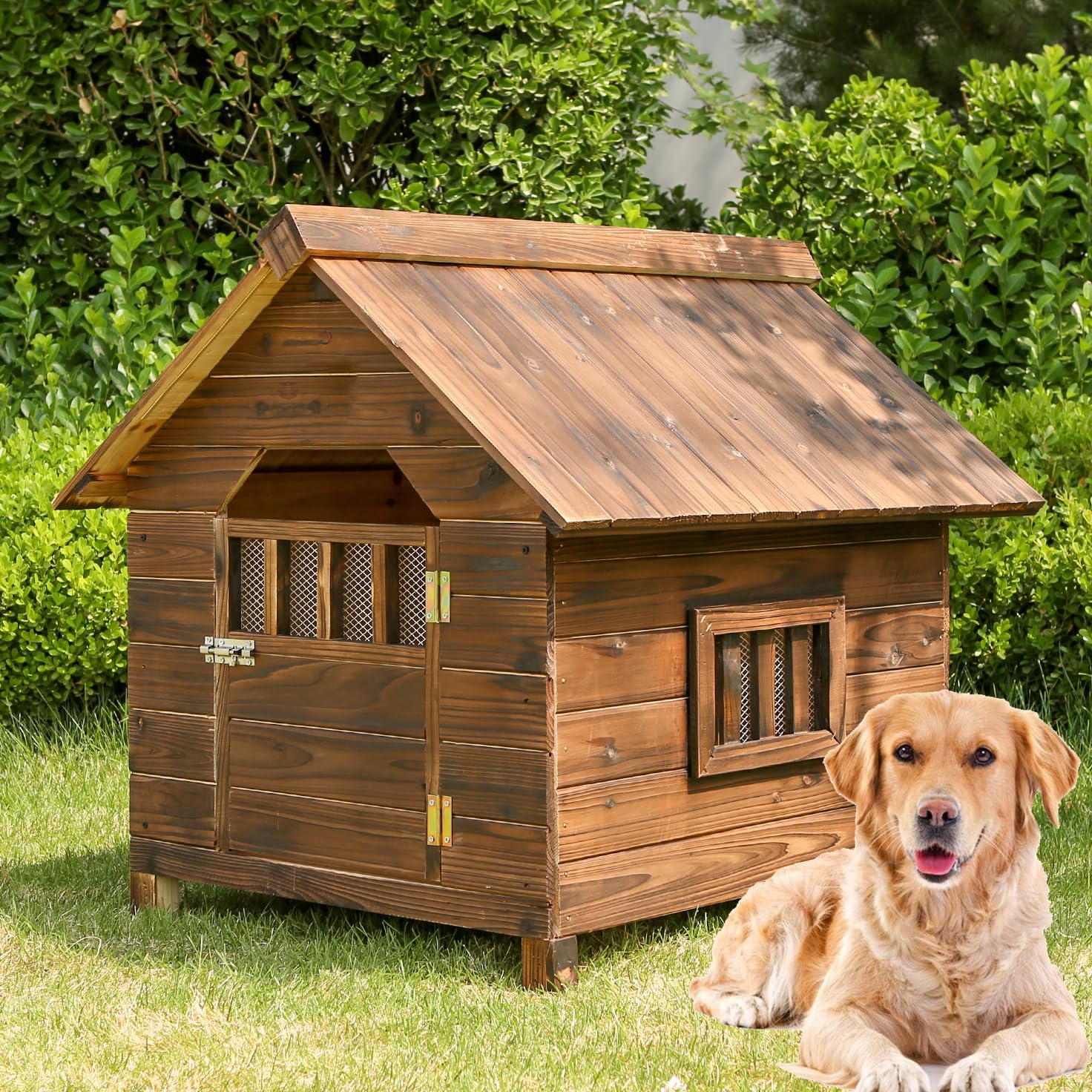 Amazon.com : Dog Houses for Large Dogs Outside Dog House Outdoor with ...