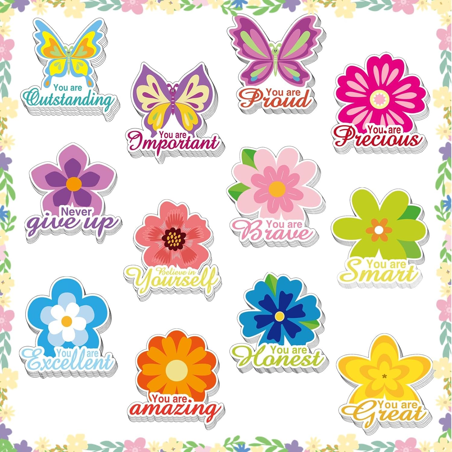 Amazon.com: clothmile 72 Pcs Spring Flowers Bulletin Board for ...