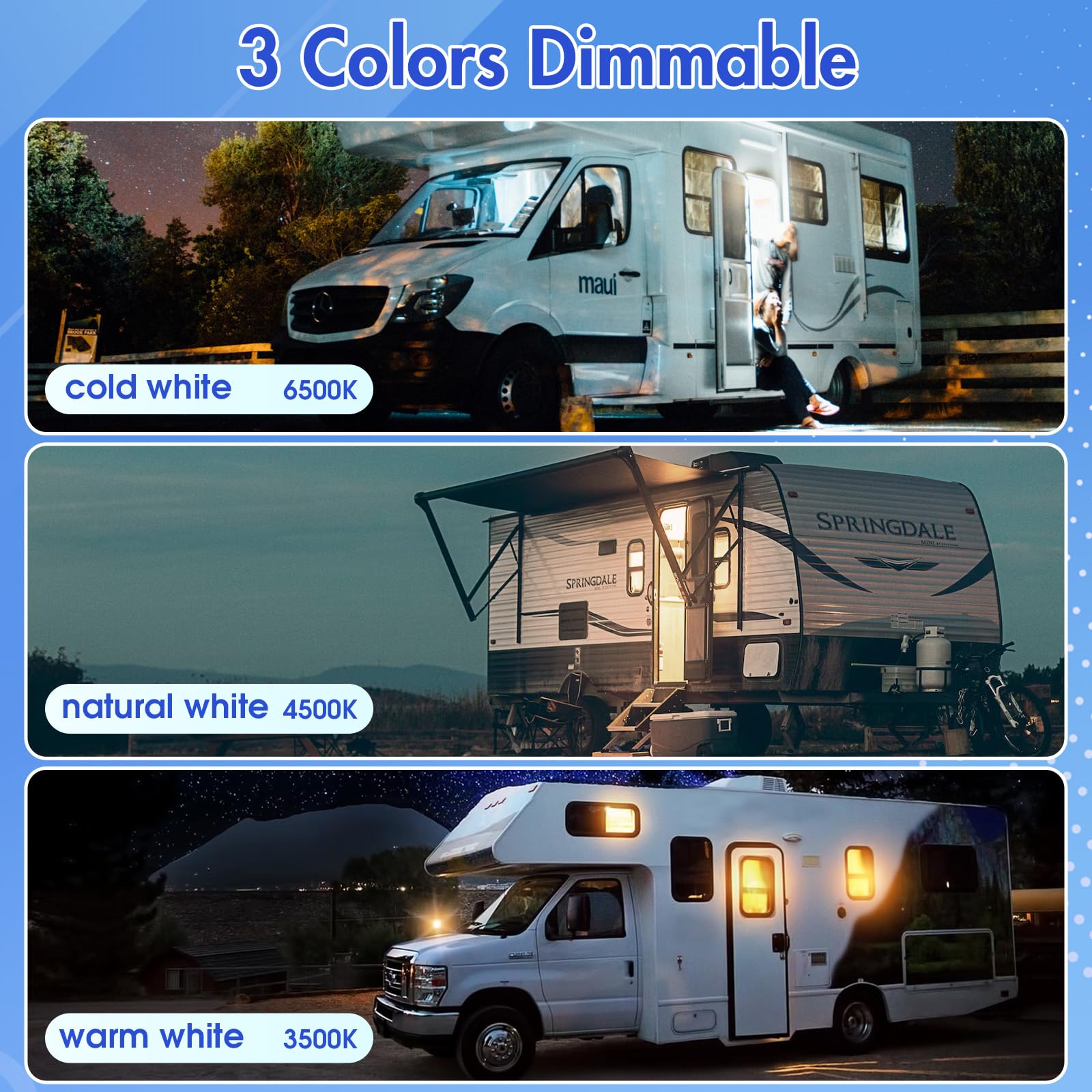 Snapklik.com : RISTOW 6 Pack RV Ceiling Light Recessed LED 12V Interior ...