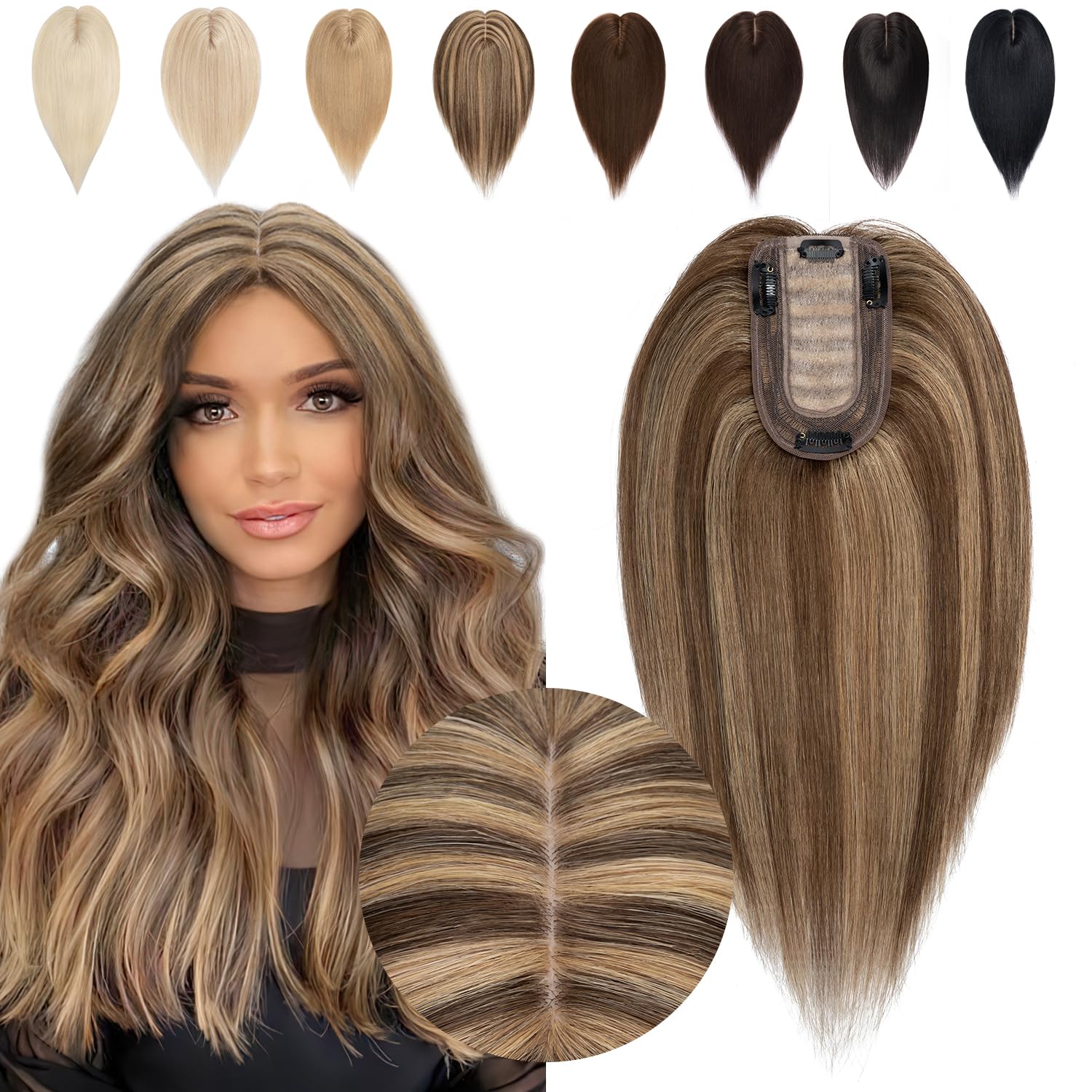 Amazon.com : TESSHAIR Hair Toppers for Women with Thinning Hair 12 Inch ...