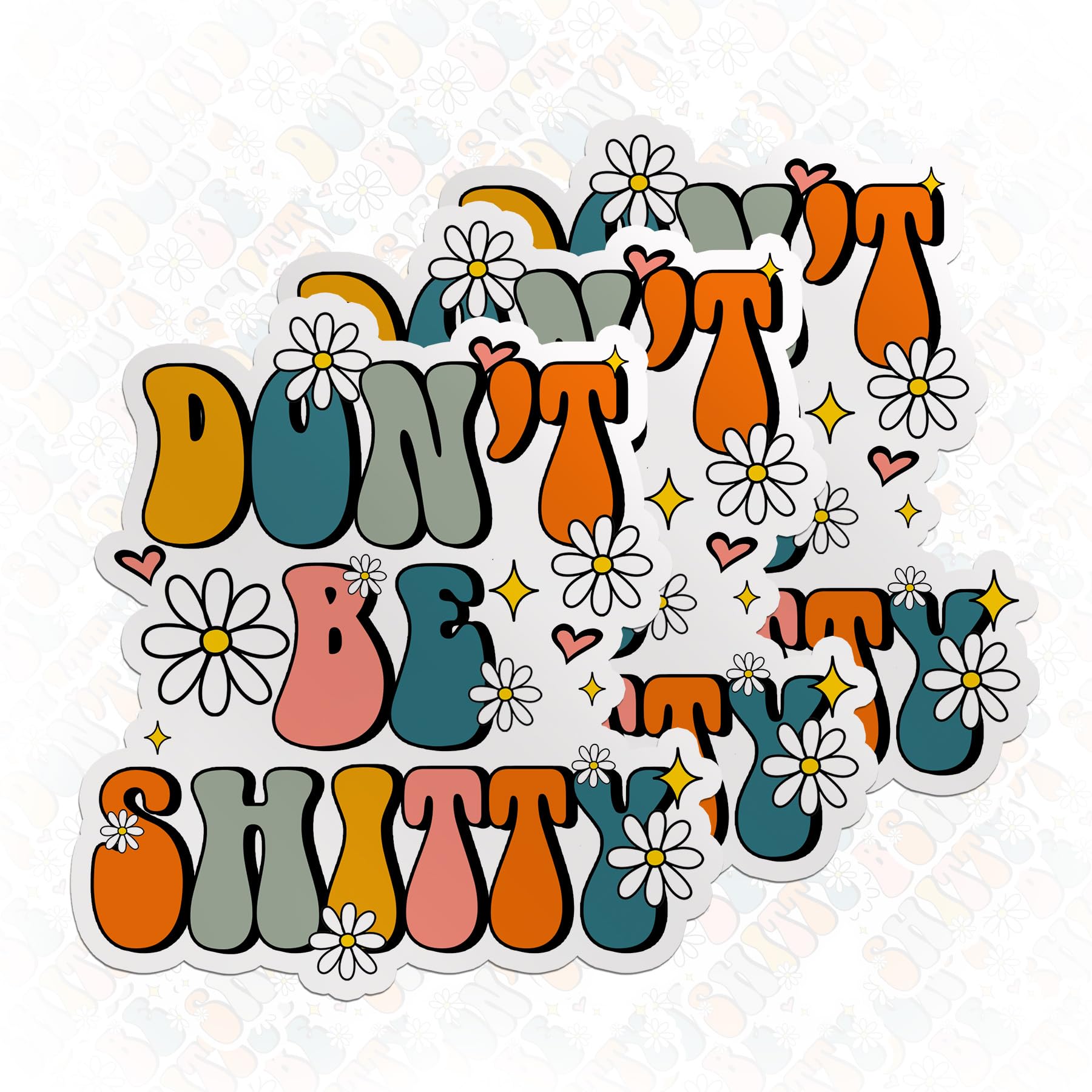 Amazon.com: (3PCS) Don't Be Shitty Stickers Floral Vibes Funny ...