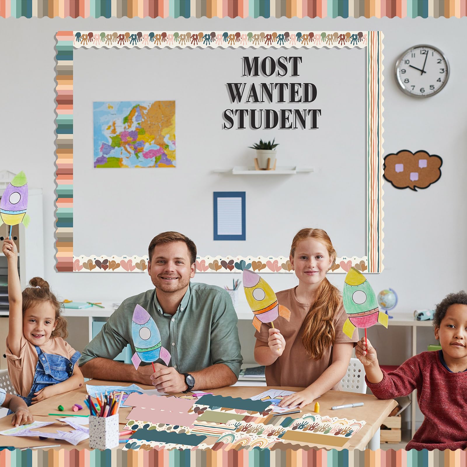 Rainbow Bulletin Board Border Geyee 84 Pieces 83 Feet Classroom ...