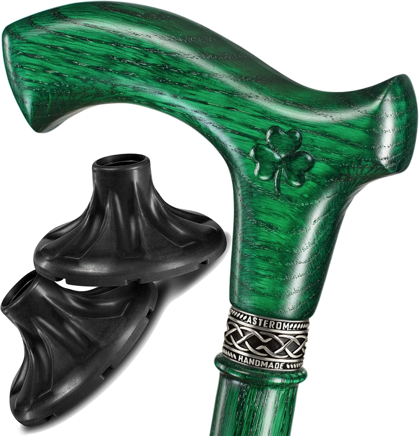 Amazon.com: Asterom Irish Ergonomic Walking Cane with 2pcs Wide Base ...