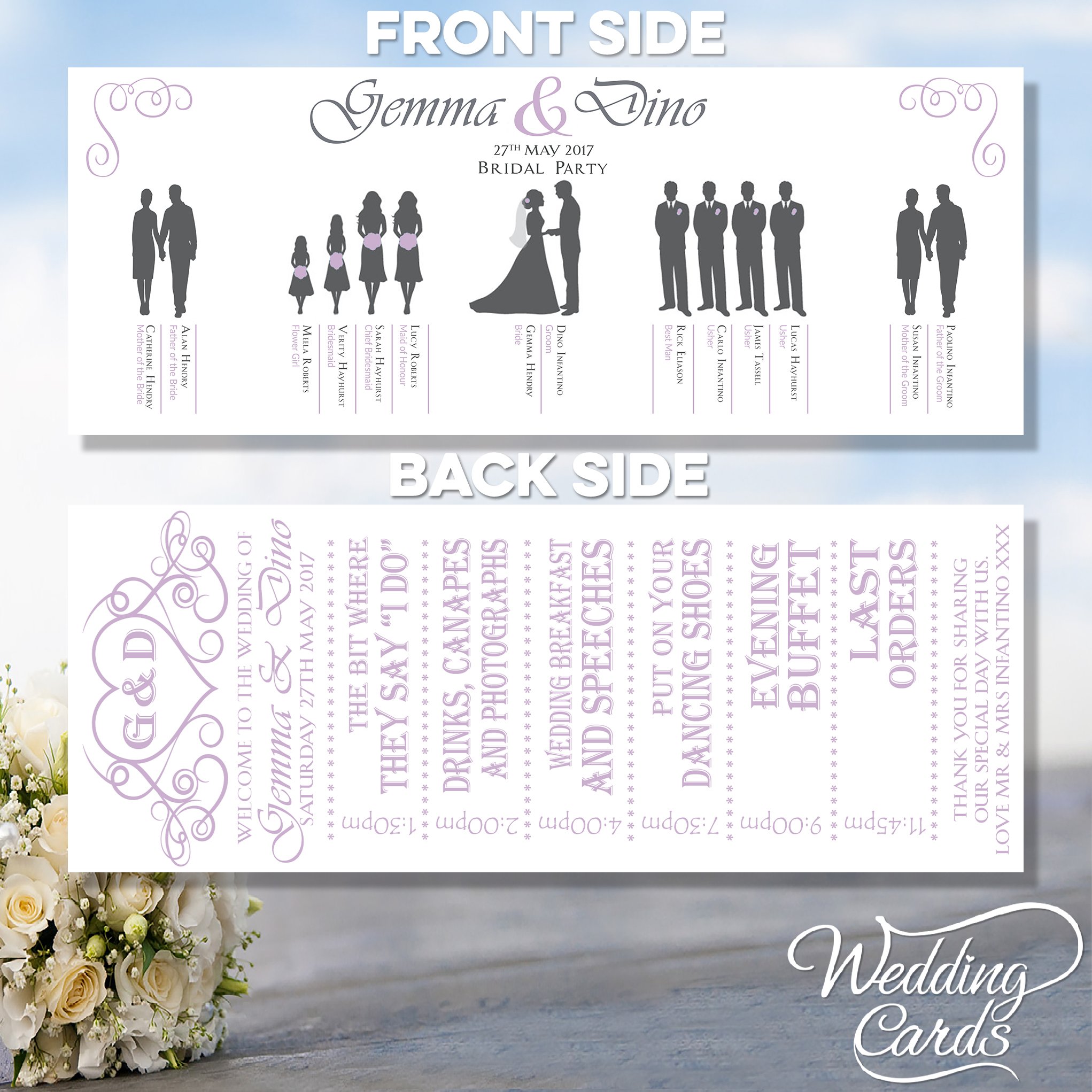Bridesmaid Silhouette Wedding Program