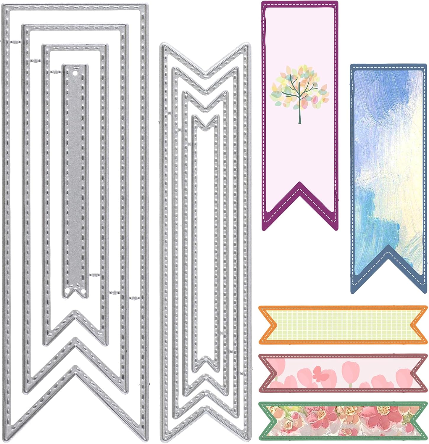 8 Pack Bookmark Die Cuts Metal Cutting Dies Carbon Steel Embossing ...