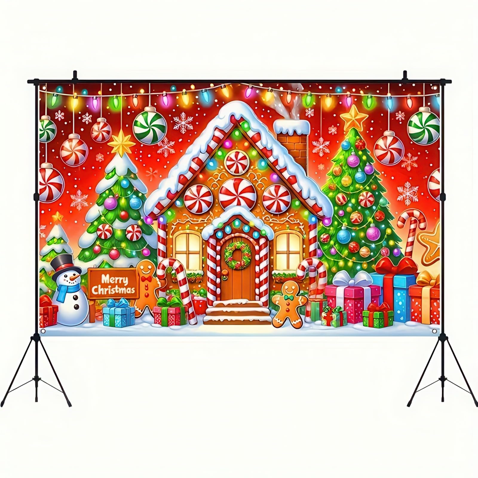 Amazon.com: Blissyard Christmas Gingerbread House Banner - 71 x 43 Inch ...