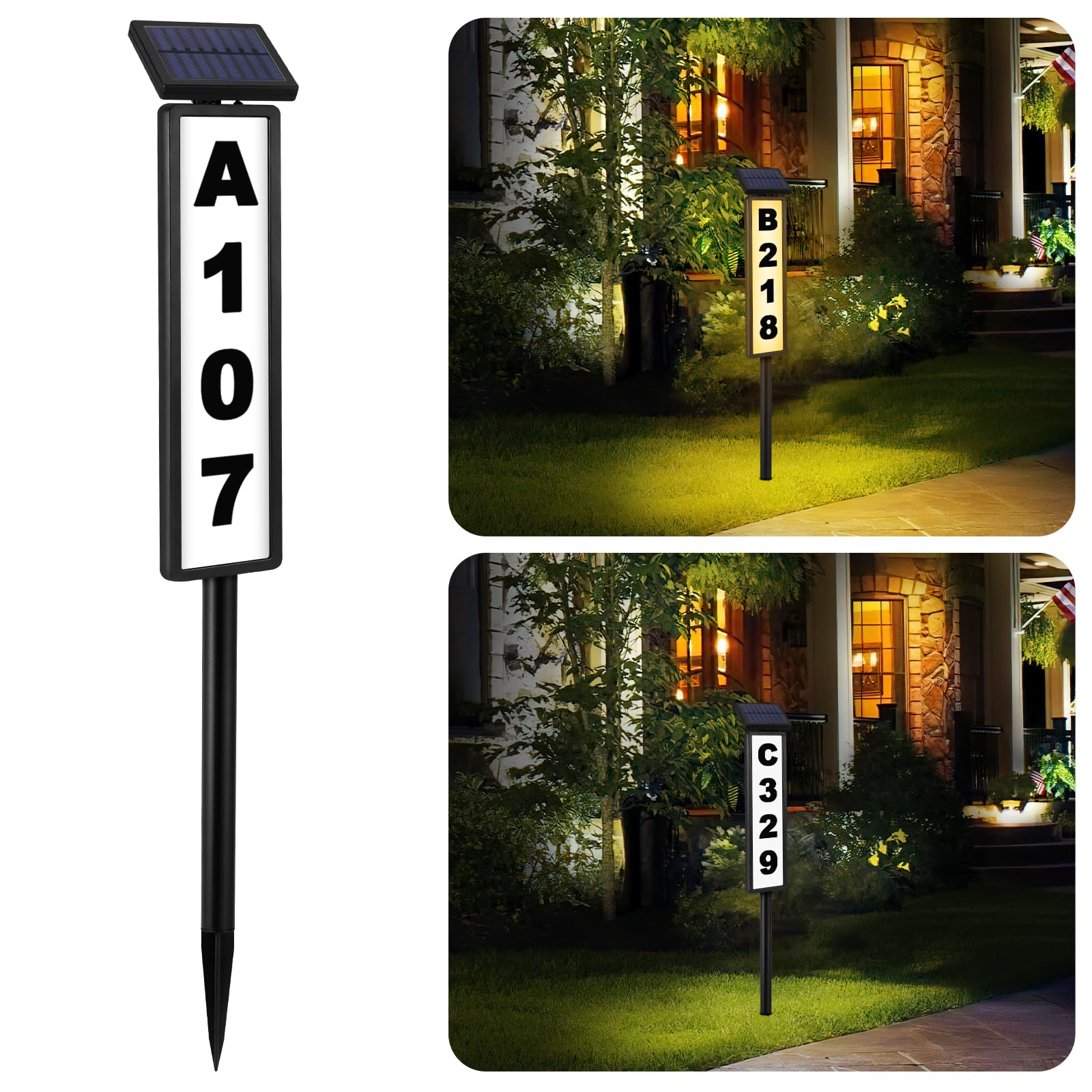 Amazon.com: Solar Address Sign, SPGHOME House Numbers for Outside, 2 ...