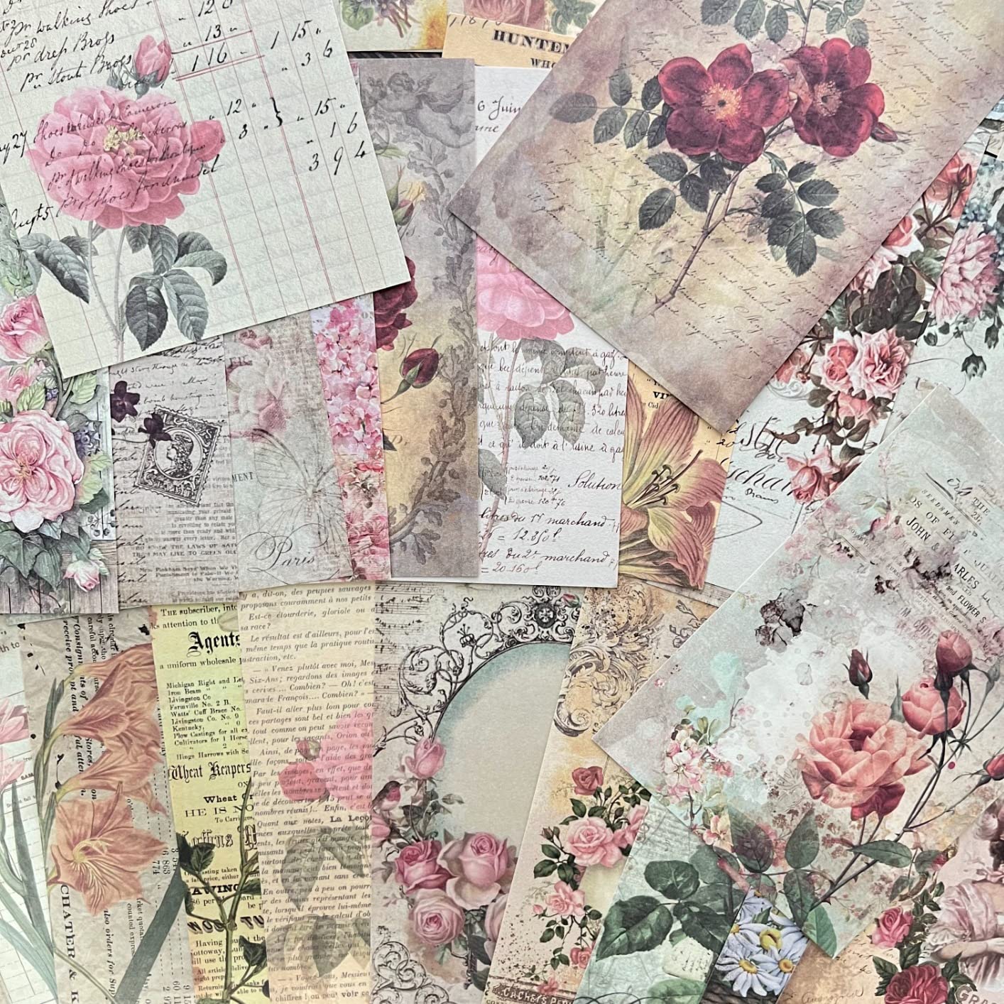 $3/mo - Finance 200 Sheets Scrapbook Paper, Vintage Journaling ...