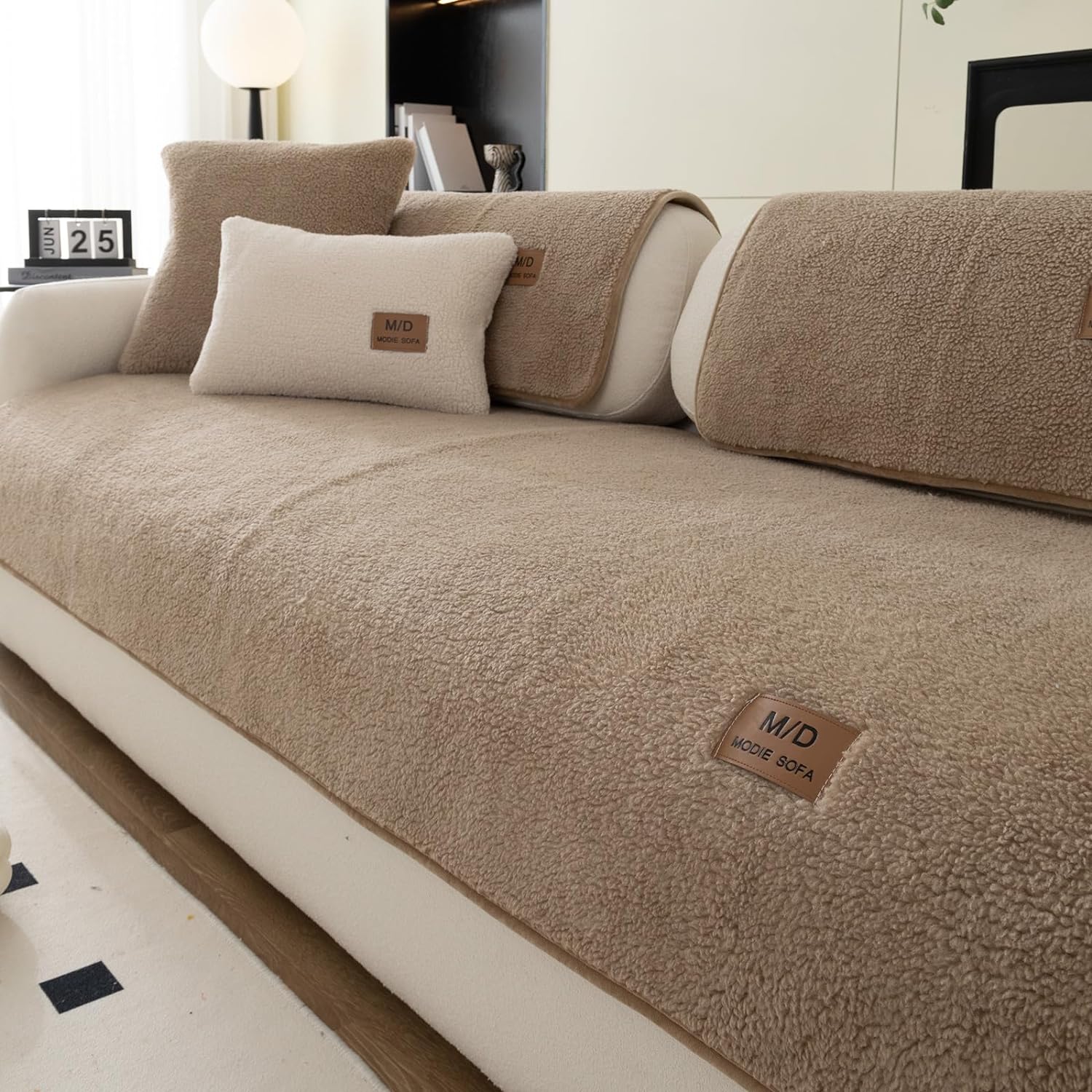 Amazon.com: Sherpa Fleece Sofa Cover, Plush Sherpa Fleece Sofa Couch ...