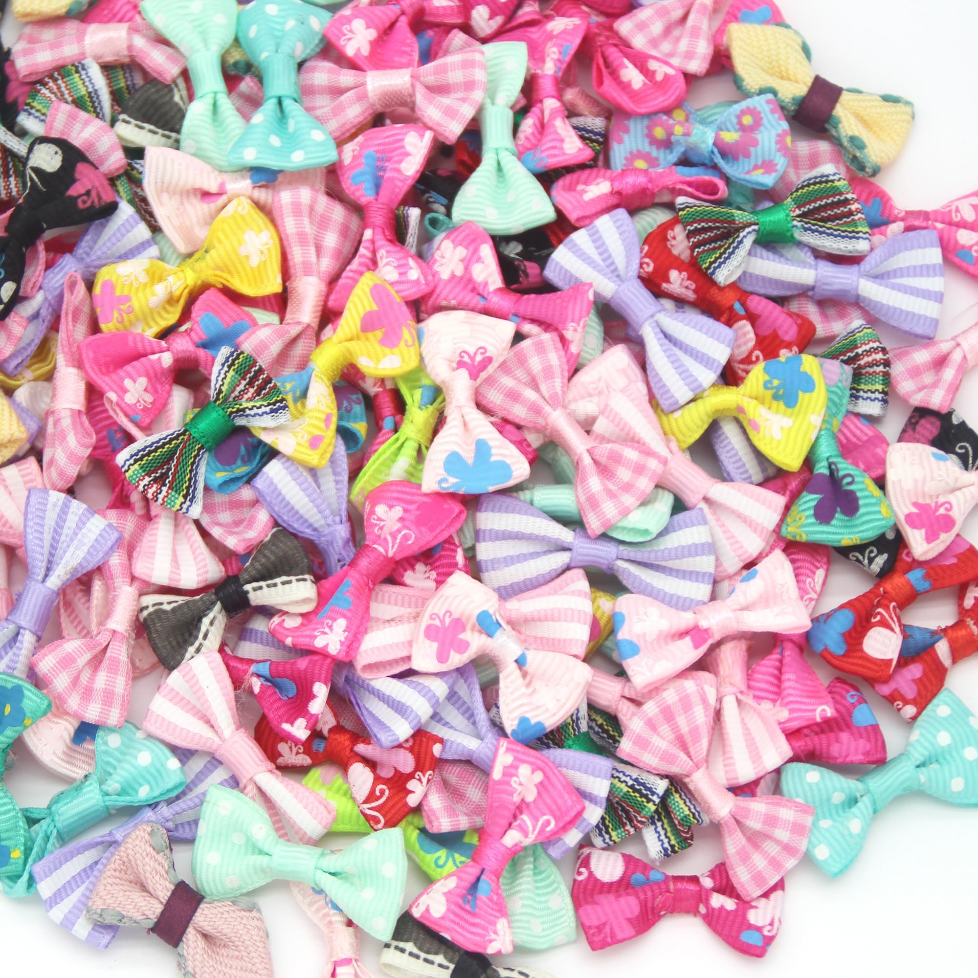 Amazon.com: Chenkou Craft Mix Bulk 50pcs Ribbon Flowers Bows Craft ...