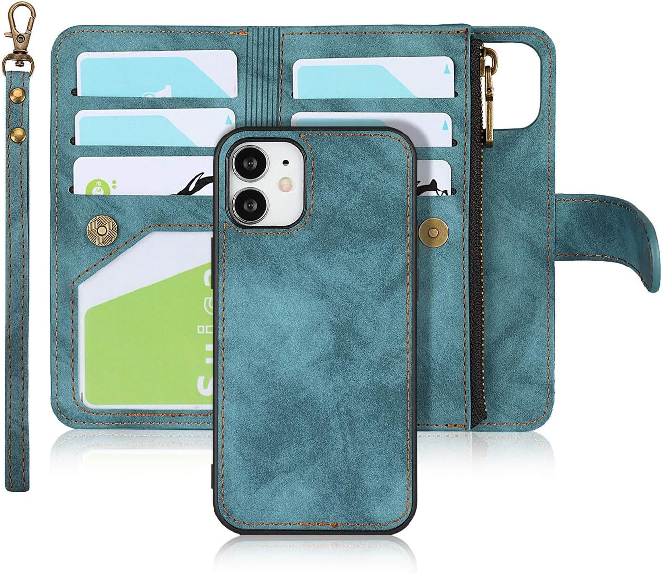 Amazon.com: iCoverCase for iPhone 12 Mini Wallet Case with Card Holder ...