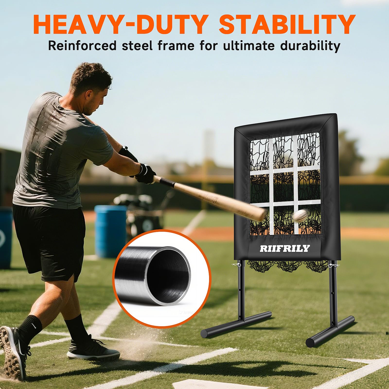 Snapklik.com : Heavy-Duty 9 Hole Baseball Pitching Net