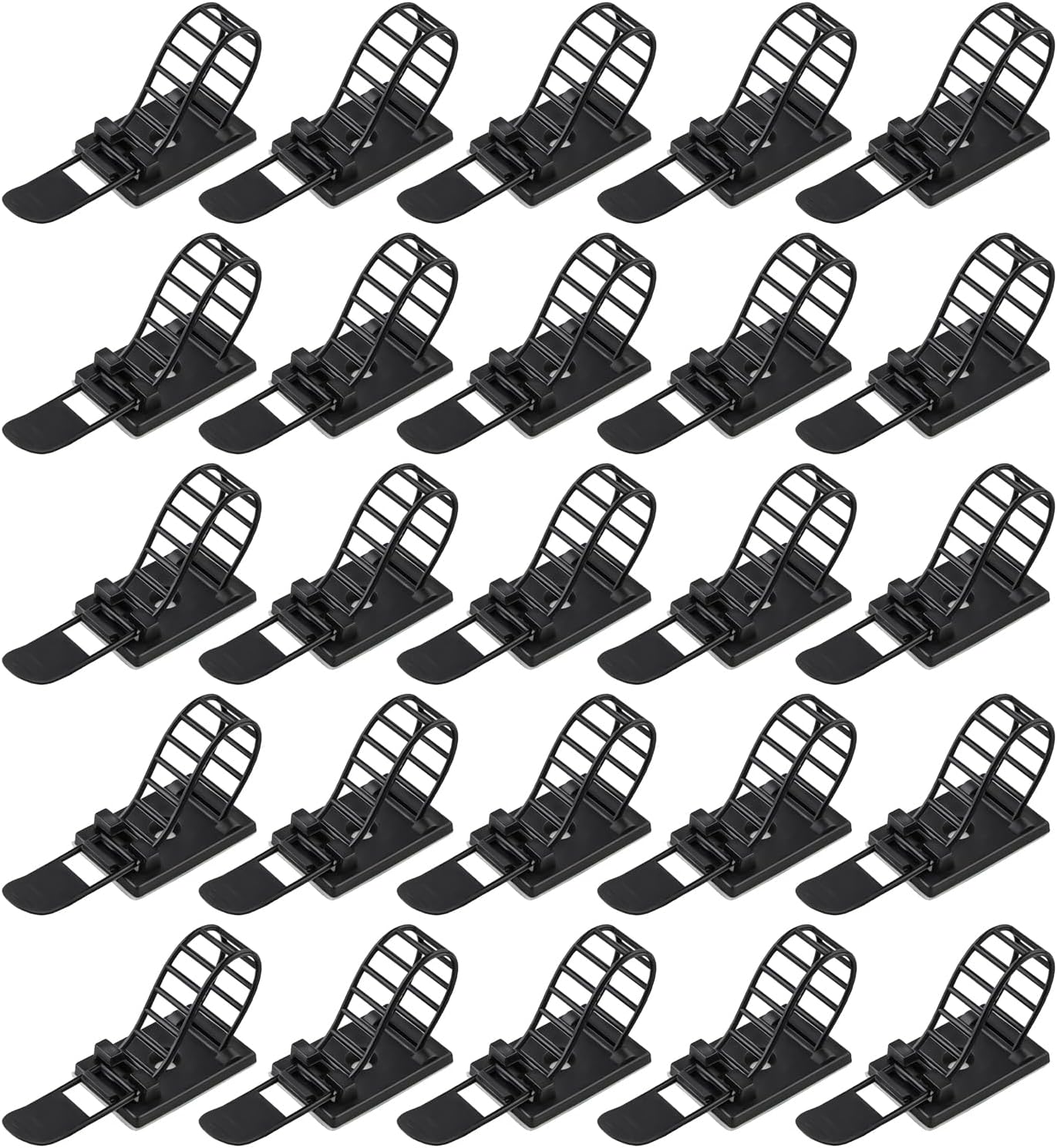 QUETTO 25 Pieces Cable Clips The Adhesive Cable Ties Adjustable Nylon ...