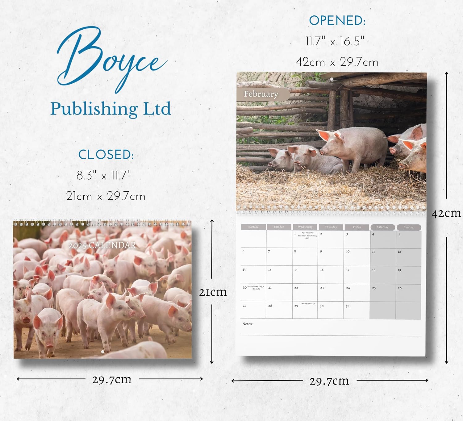 Pig Calendar 2025: Monthly Wall Calendar with Notes, Philippines | Ubuy