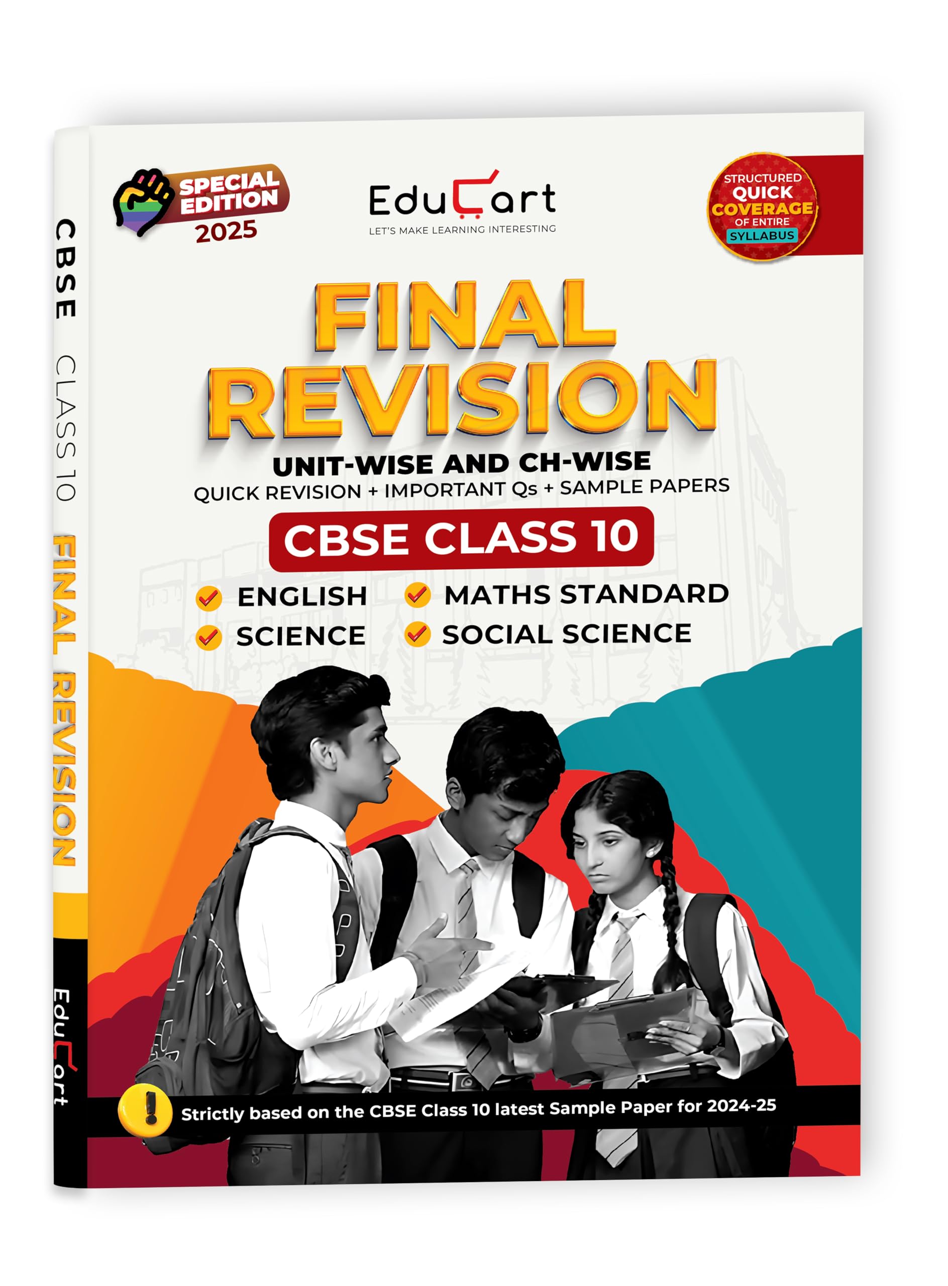 Educart CBSE Class 10 Final Revision Book 2025 - Maths + Science + Social Science + English ...