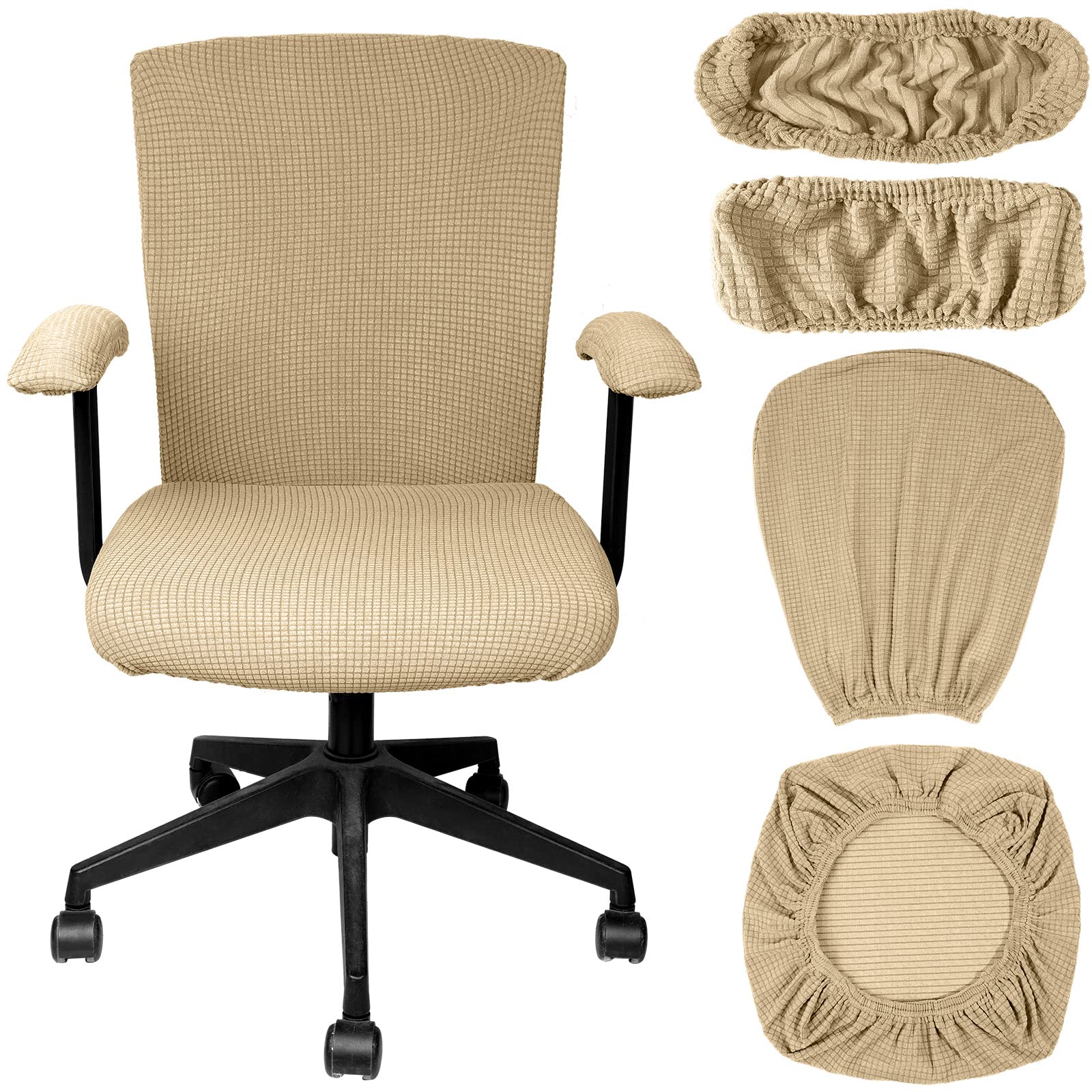 Amazon.com : 4 Pieces Computer Office Chair Covers Set Universal ...