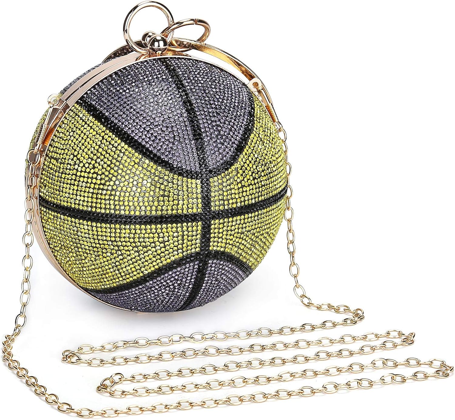 Basketball Shaped Clutch Bags Rhinestones Evening Purse Glitter Ball ...