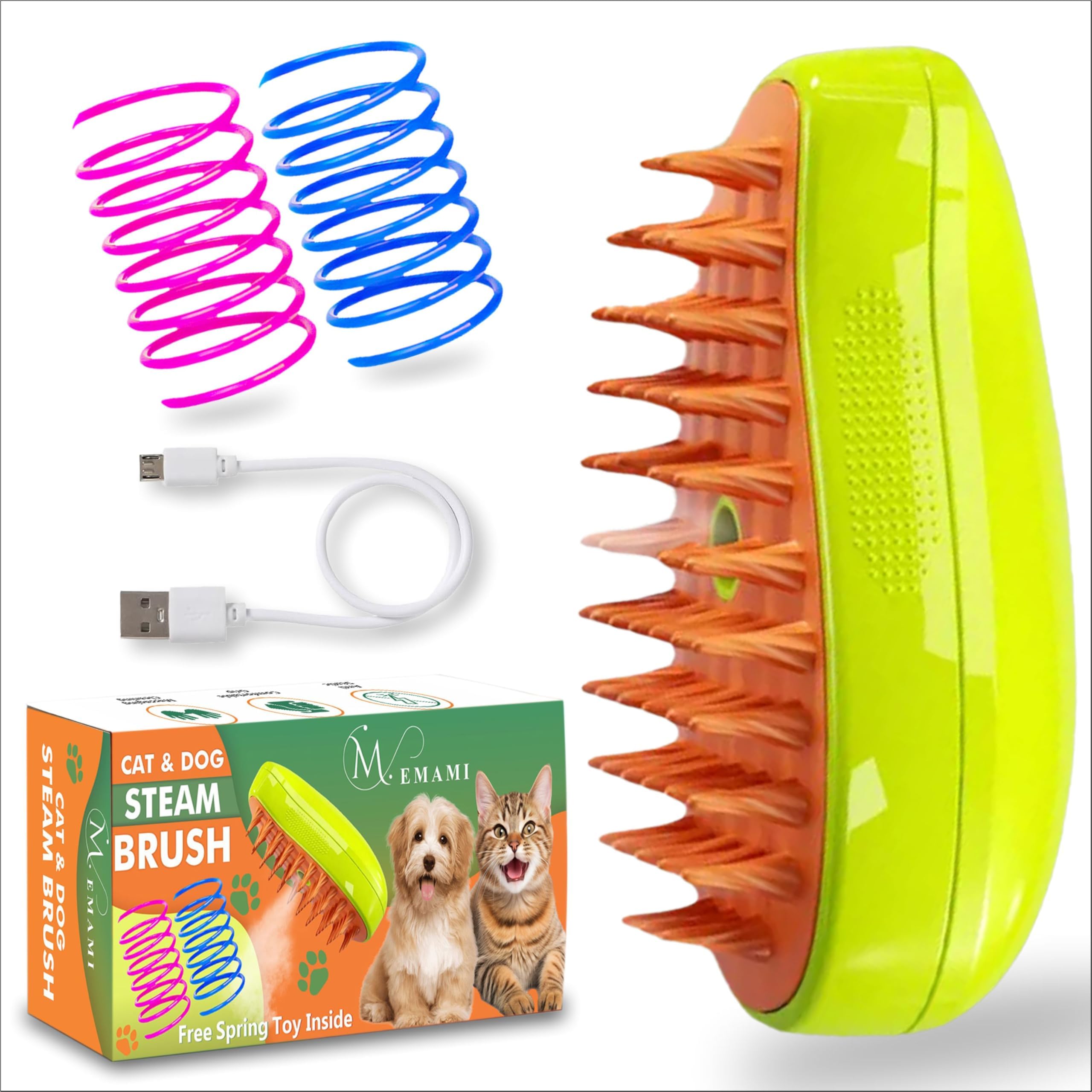 Amazon.com : Purple Silicone Steam Brush for Cats & Dogs - 3-in-1 ...