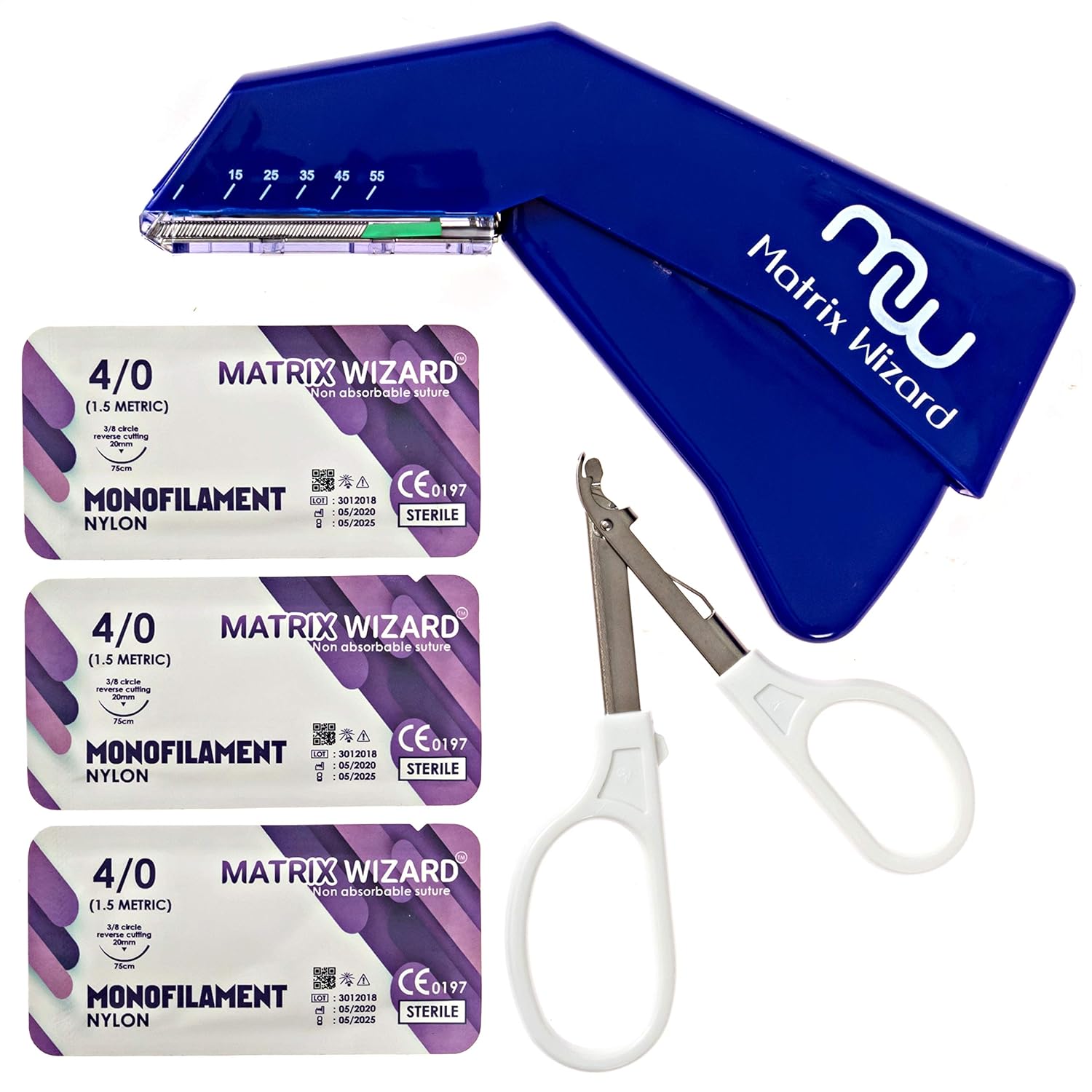 Buy Disposable Skin Stapler with 55 Preloaded Wires Plus Stapler ...