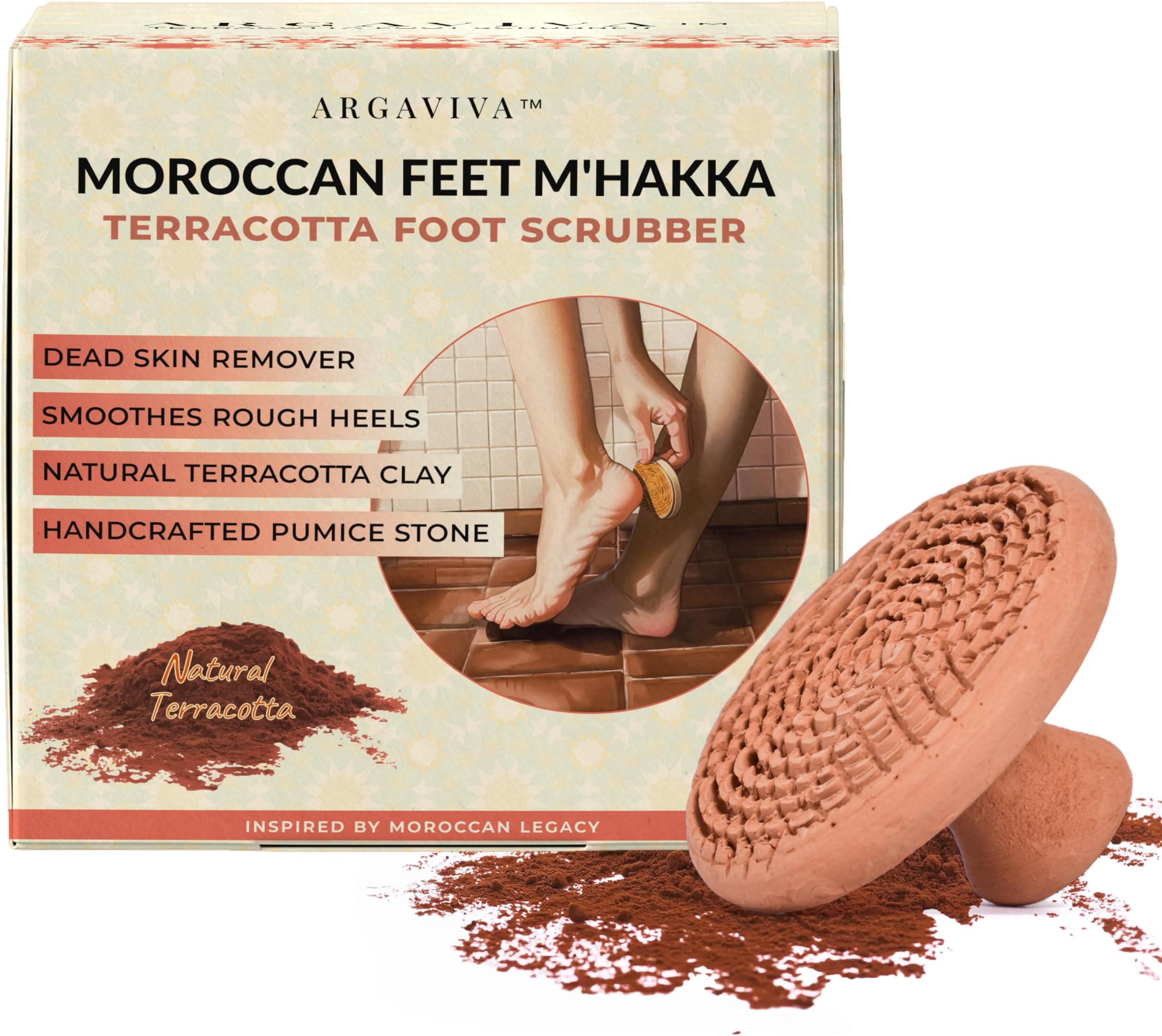 Amazon.com : QUBA LINEN Pumice Stone for Feet - 2-Sided Terra Cotta ...