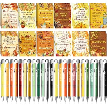 Amazon.com: 48 Pcs Bible Pens Notepads Gifts Set 24 Bible Ballpoint Pen ...