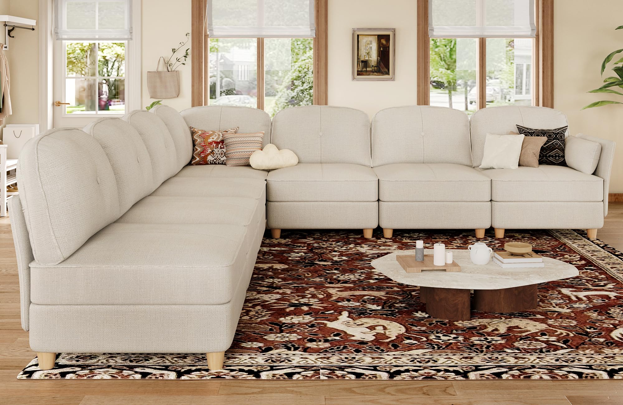 Amazon.com: LLappuil Oversized Modular Sectional Fabric Sofa Set, Extra ...
