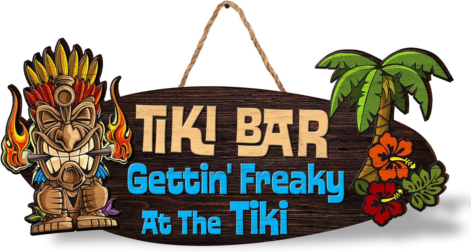 Amazon.com : N NAMESISS- All Over Printed, Tiki Bar Sign, Tiki Bar ...
