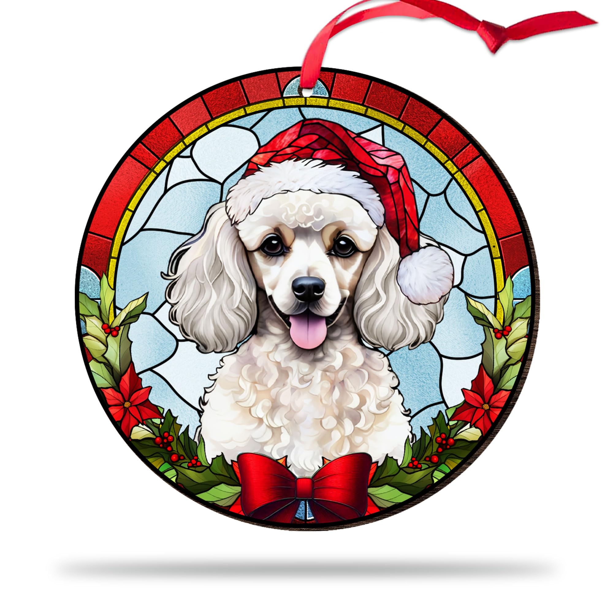 Amazon.com: CEZII Dog Christmas Ornaments 2024, Poodle Ornament for ...