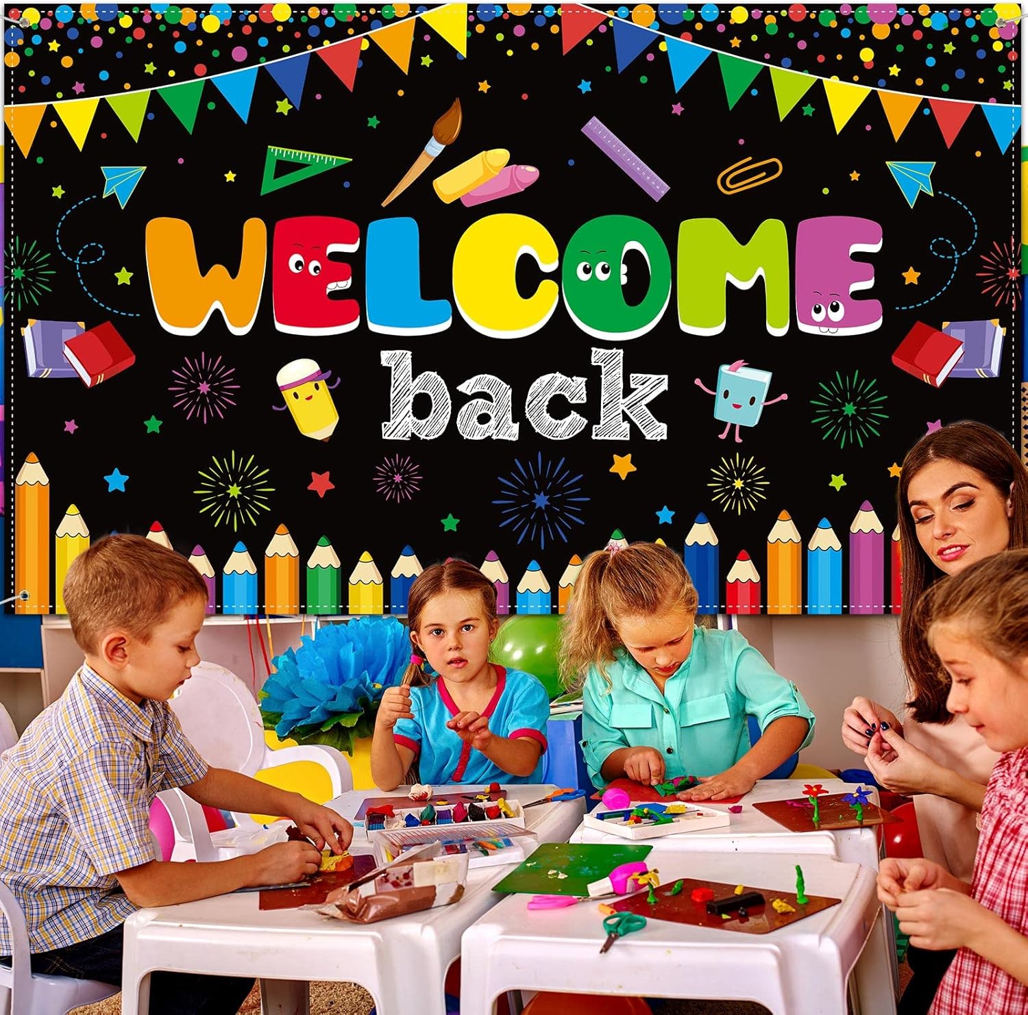 Large Welcome Back to School Banner - White, 72.8 x Australia | Ubuy