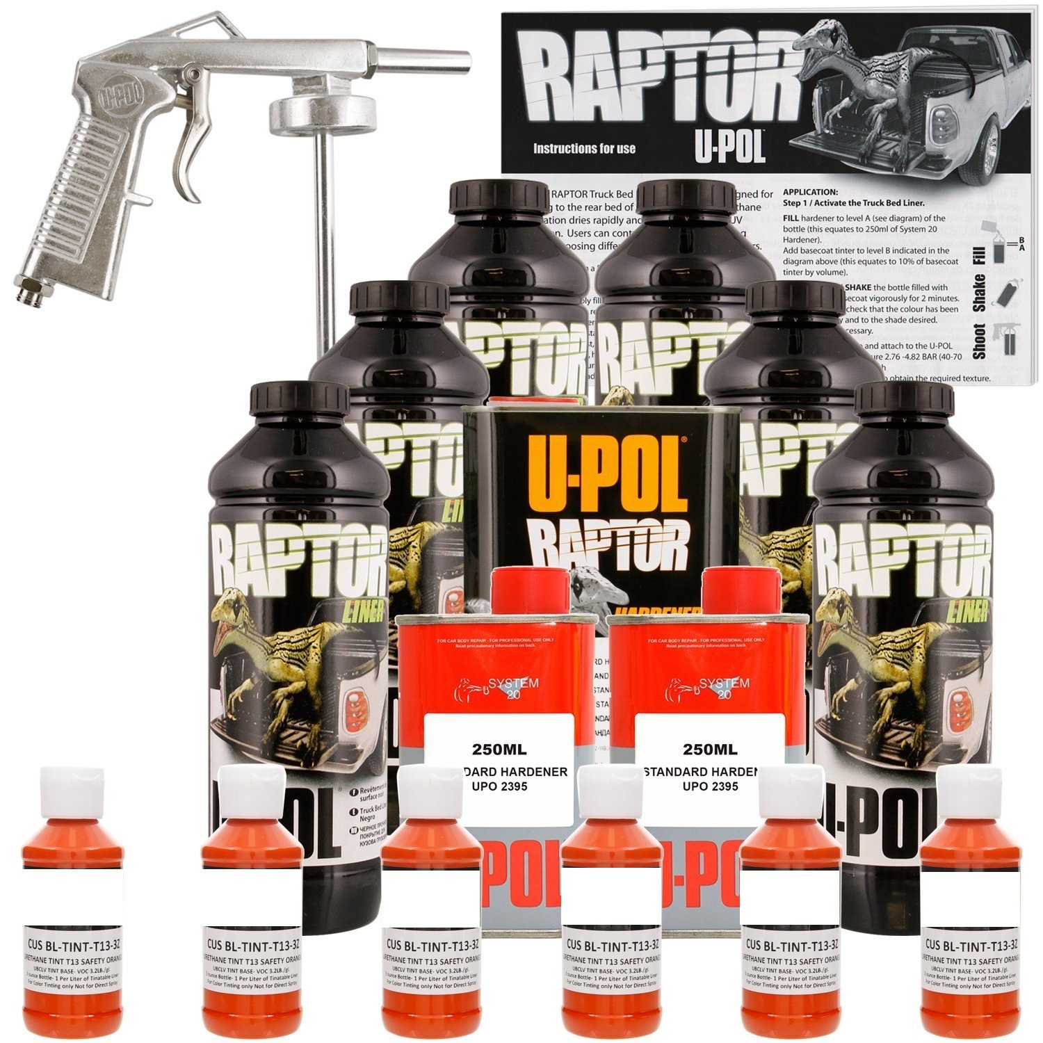 Snapklik.com : U-POL Raptor Safety Orange Urethane Spray-On Truck Bed ...