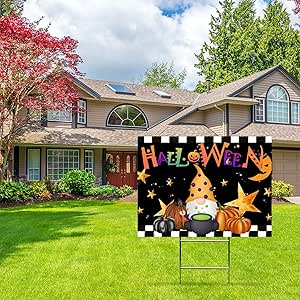 Amazon.com: Cute Halloween Characters Yard Signs with H Stakes 18x24 ...