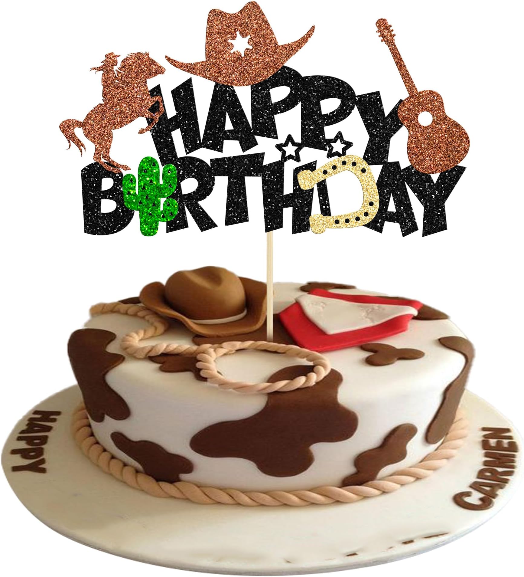Made4You Cowboy/Western Edible Cupcake Toppers - Stand-up Wafer Cake ...
