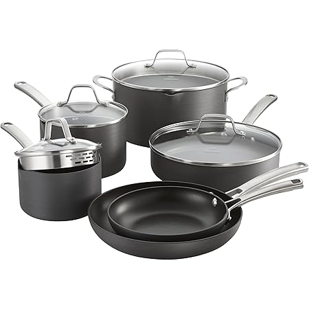 Amazon.com: Calphalon 11 Piece Classic Ceramic Nonstick Cookware Set ...