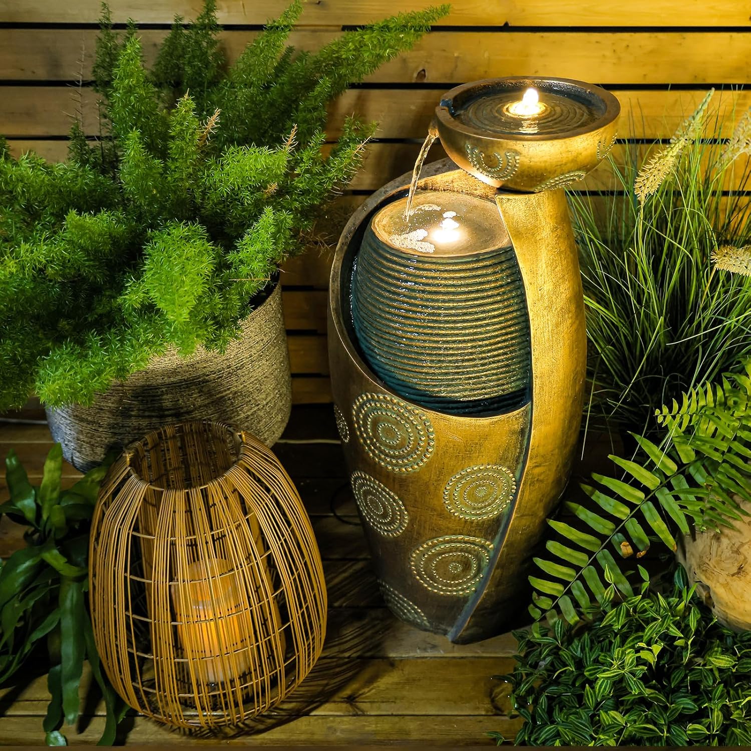 Amazon.com: SERBILHOME Jar Water Fountain Outdoor Garden - Indoor ...